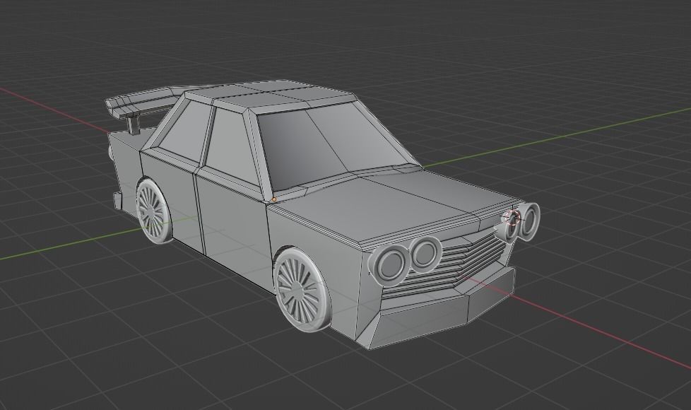 3D model Blue Car Low-Poly 3D Model VR / AR / low-poly | CGTrader