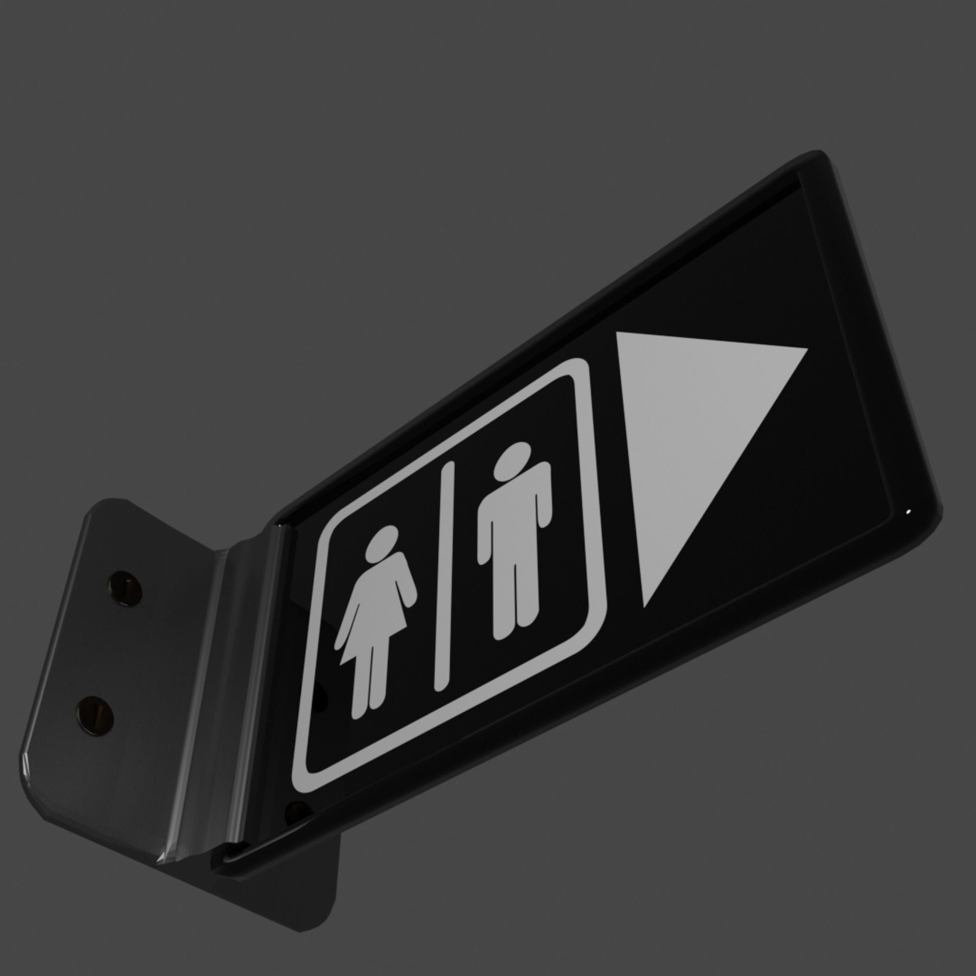 Restroom Sign - Wall Mounted 3D model | CGTrader