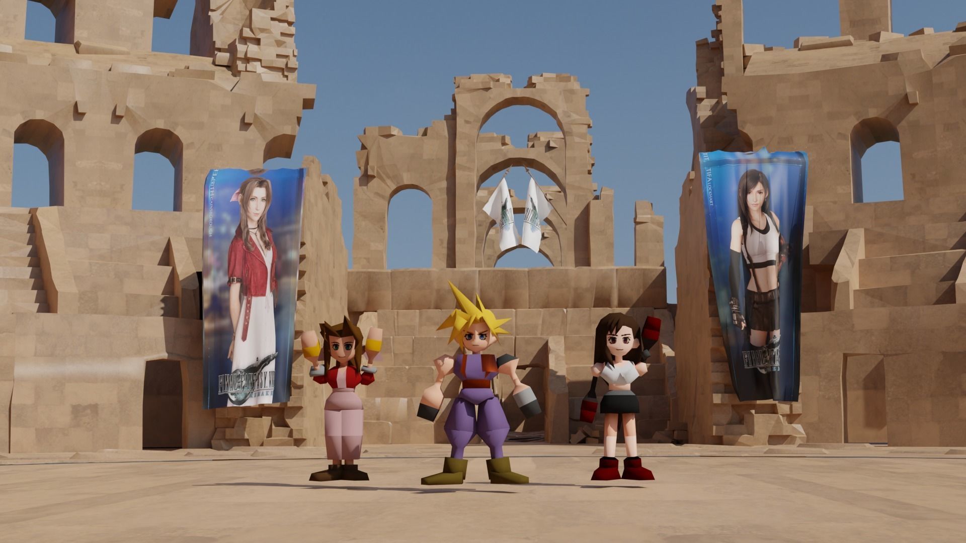 Final Fantasy VII - 1997 free VR / AR / low-poly 3D model | CGTrader
