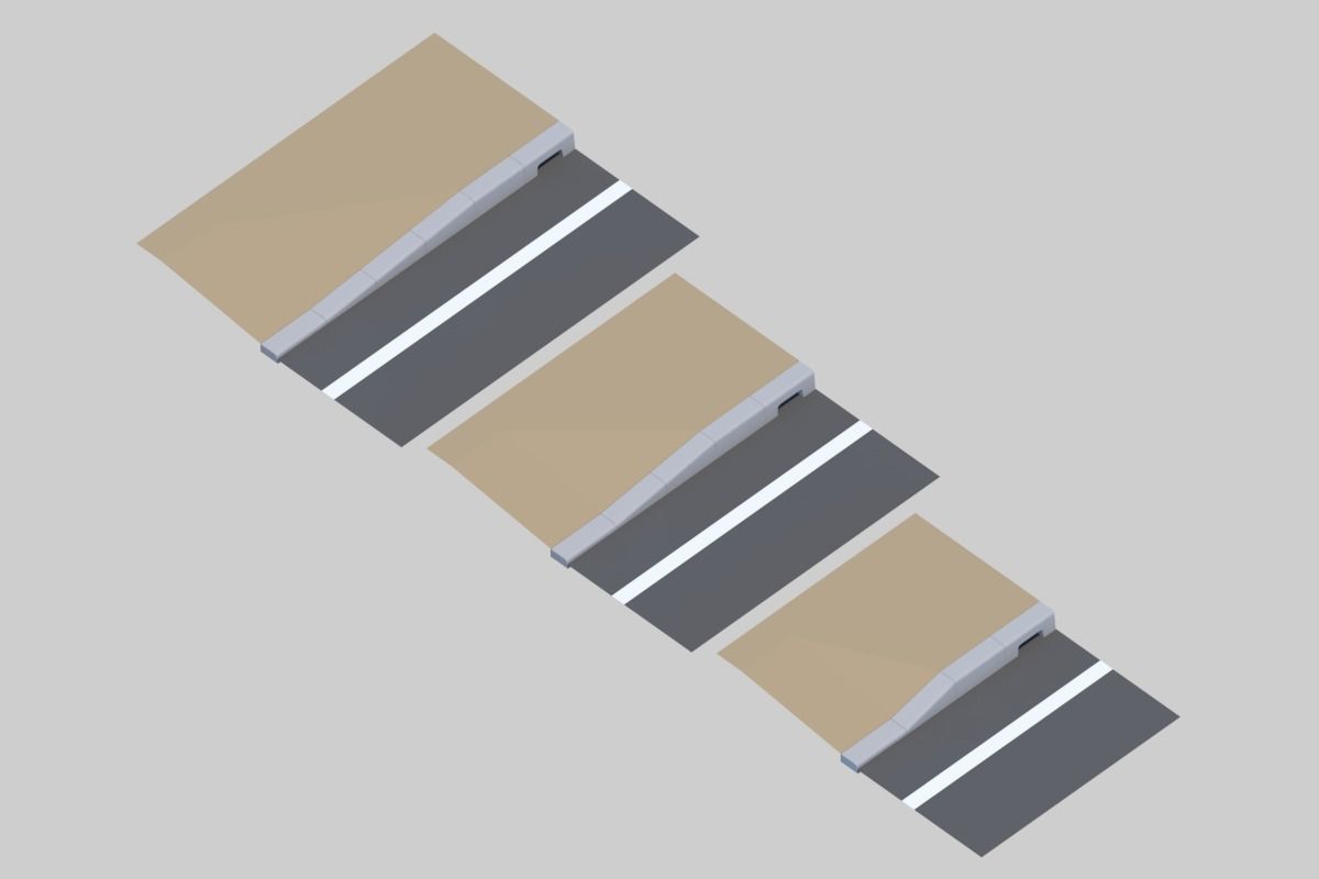 Curb One-sided sidewalk block 3D model | CGTrader