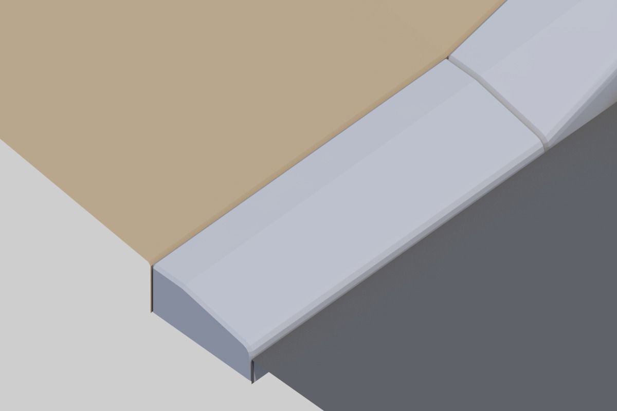 Curb One-sided sidewalk block 3D model | CGTrader