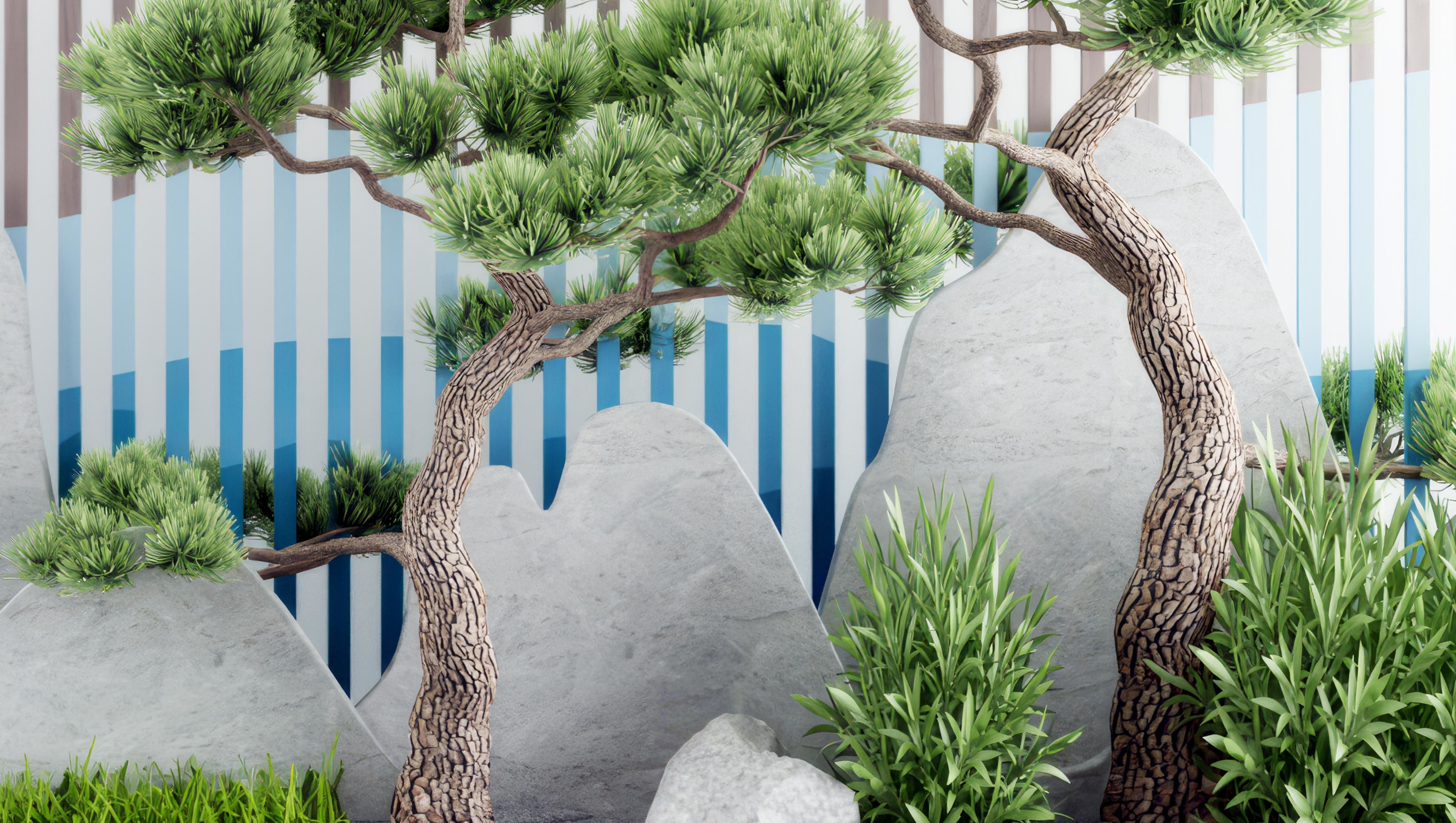 courtyard style landscape garden New Texture | CGTrader