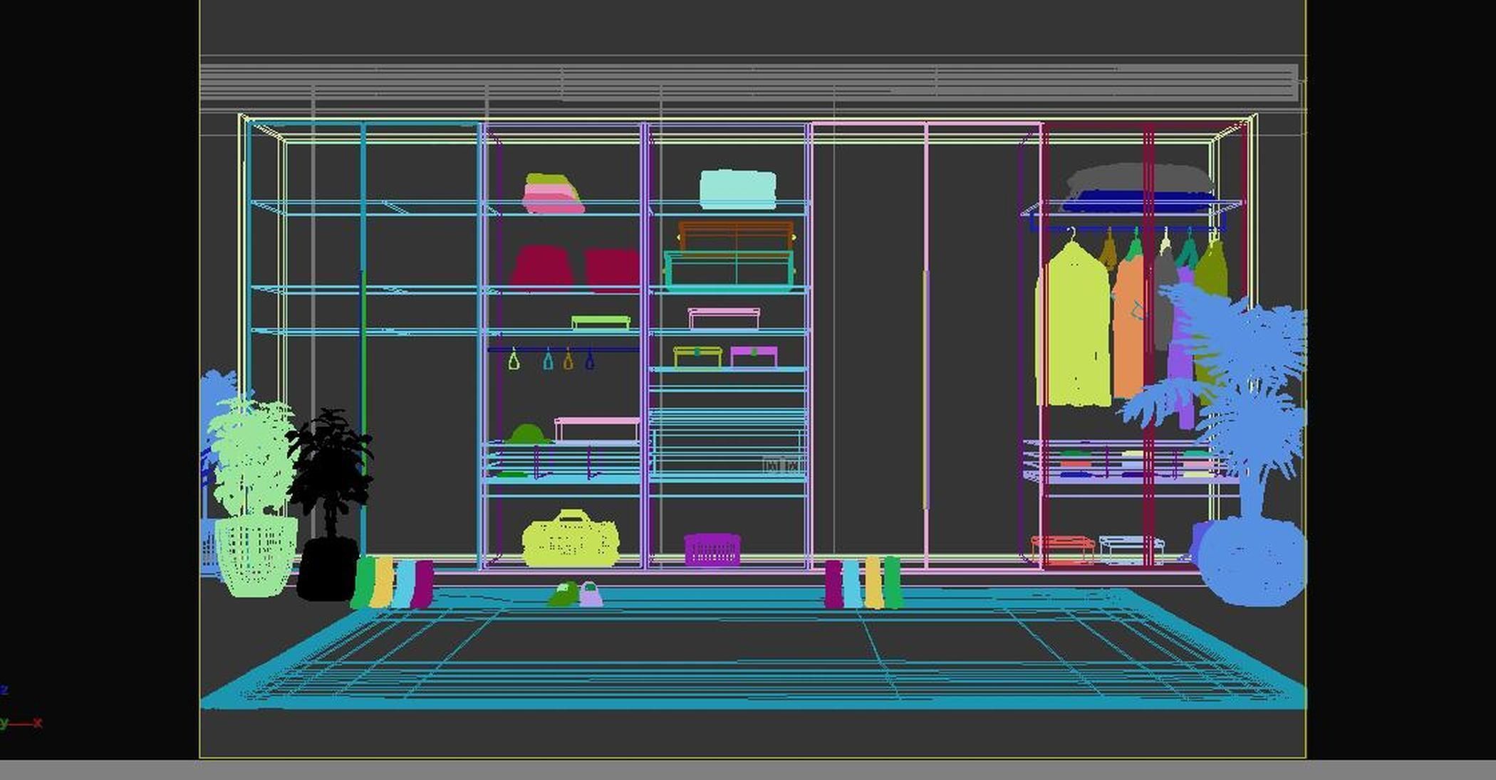 decoration wardrobe Modern Cabinets monomer 3D model | CGTrader