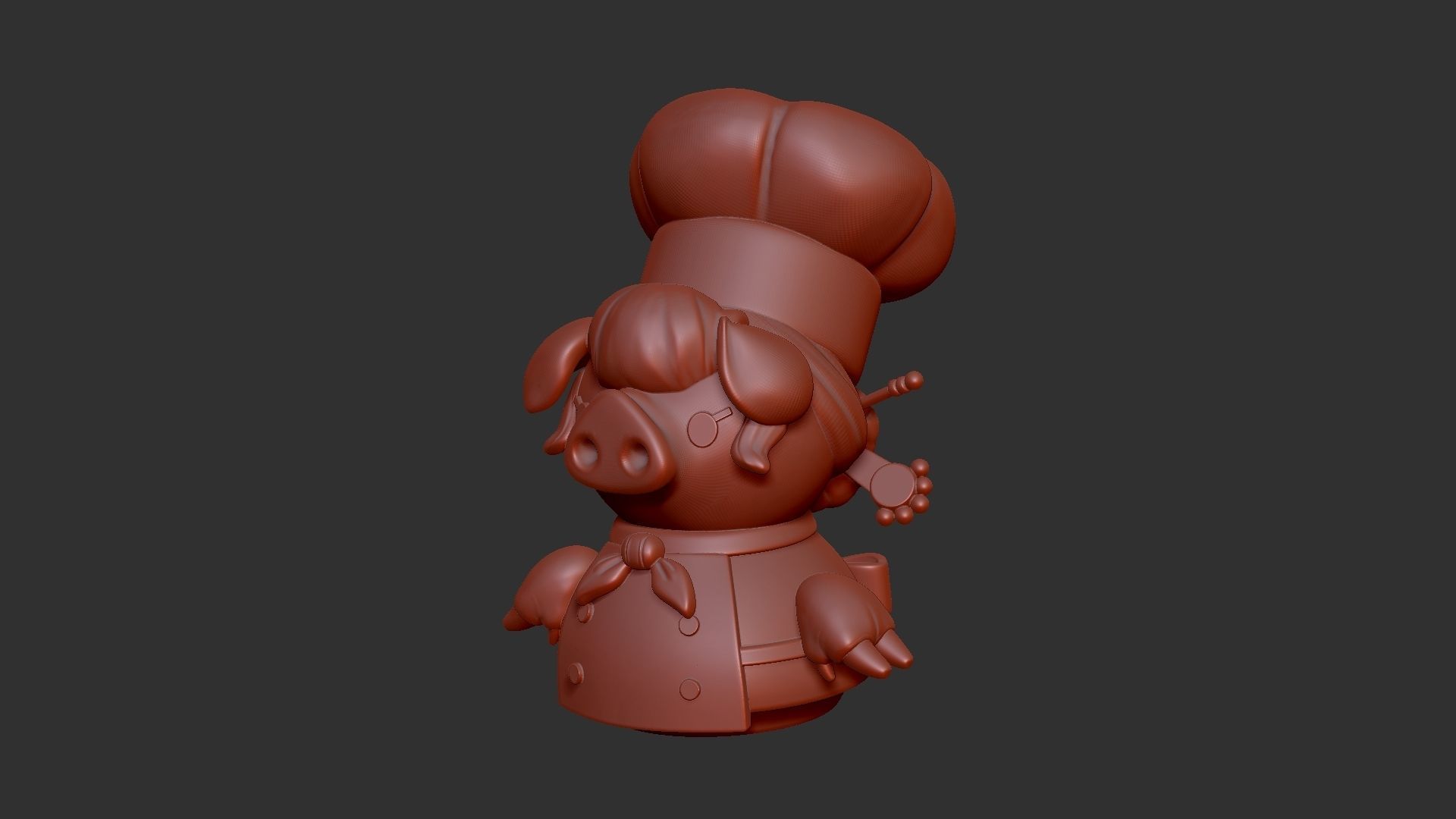 Female Pig Chef - Overcooked 2 - 3D Print Model 3D model 3D printable ...
