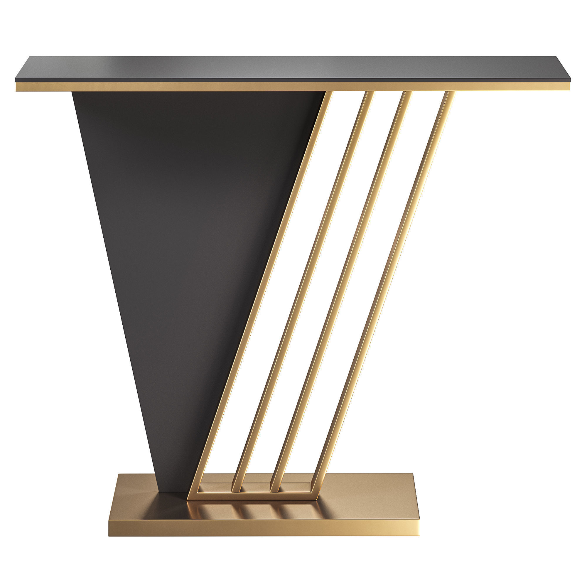 Black Rectangular Console Table 3D model | CGTrader