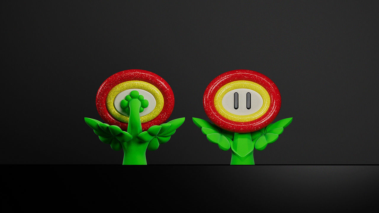 Super Mario Fire Flower Power-up 3D model | CGTrader