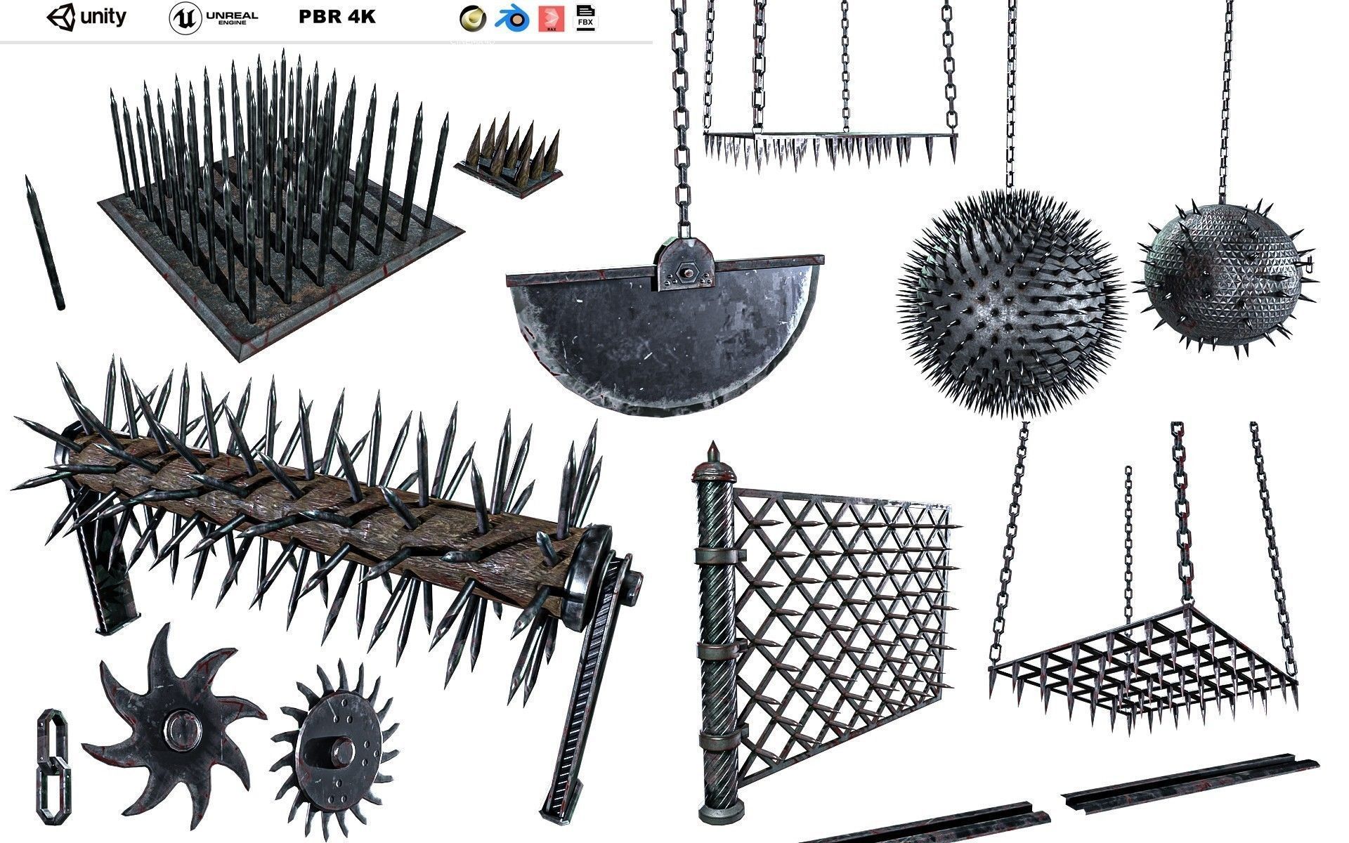 3D model Medieval Trap Pack VR / AR / low-poly | CGTrader