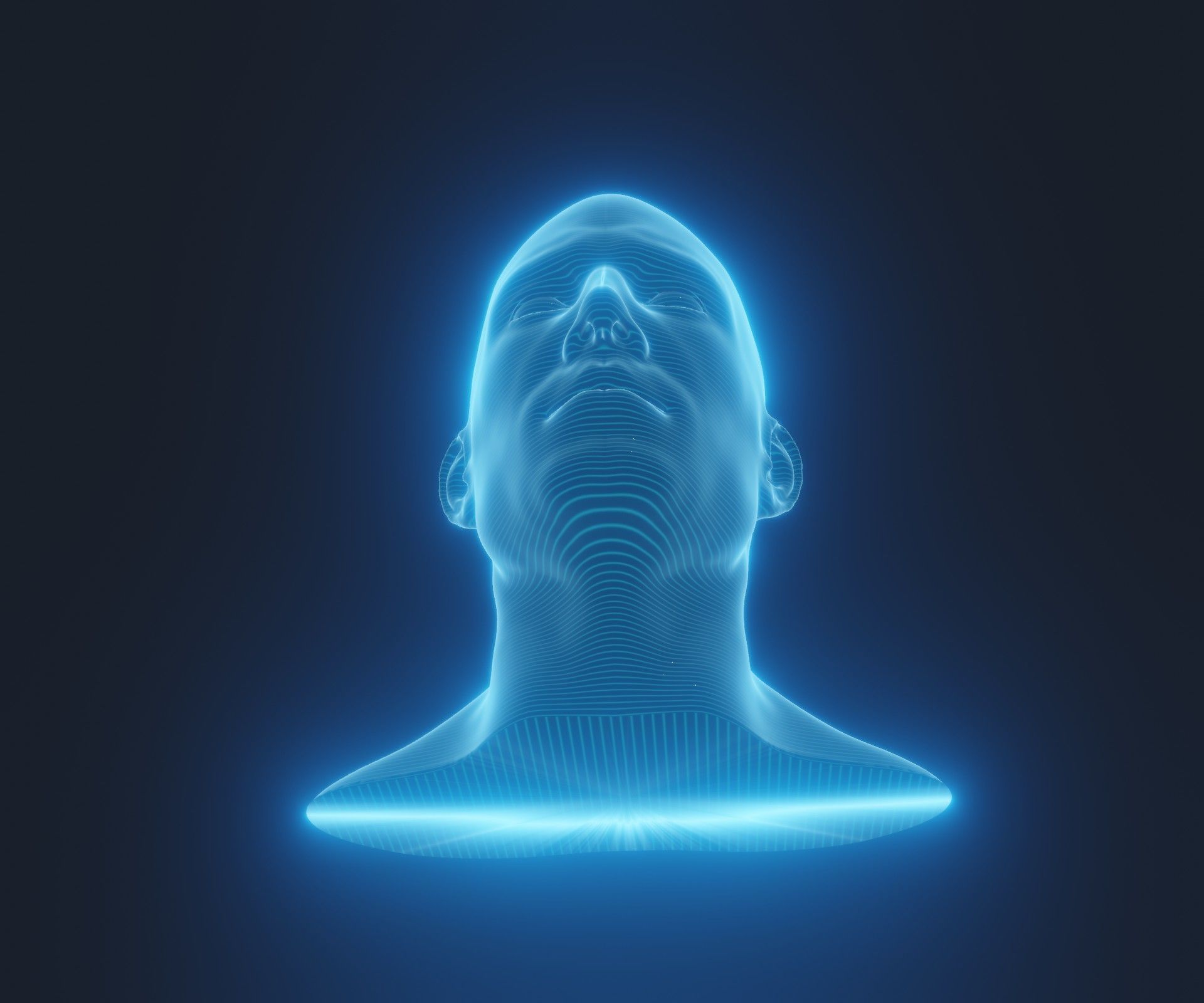 3D model Hologram Male Head 3D Model Animated with Facial Expressions ...