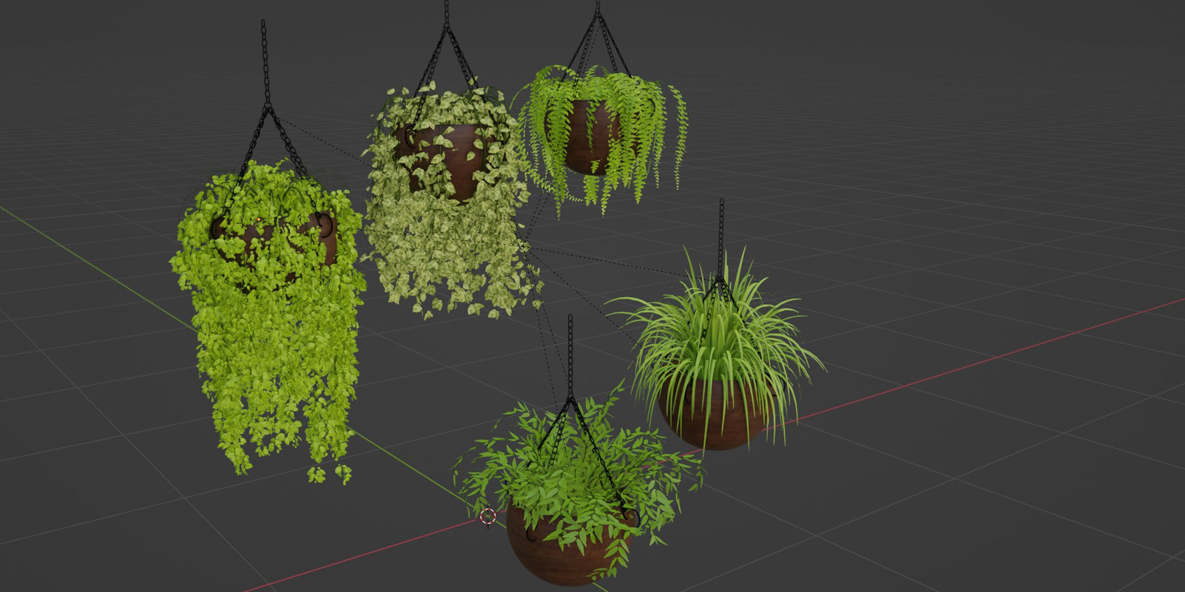 Hanging plant indoor collection vol 41-Blender 3D model | CGTrader
