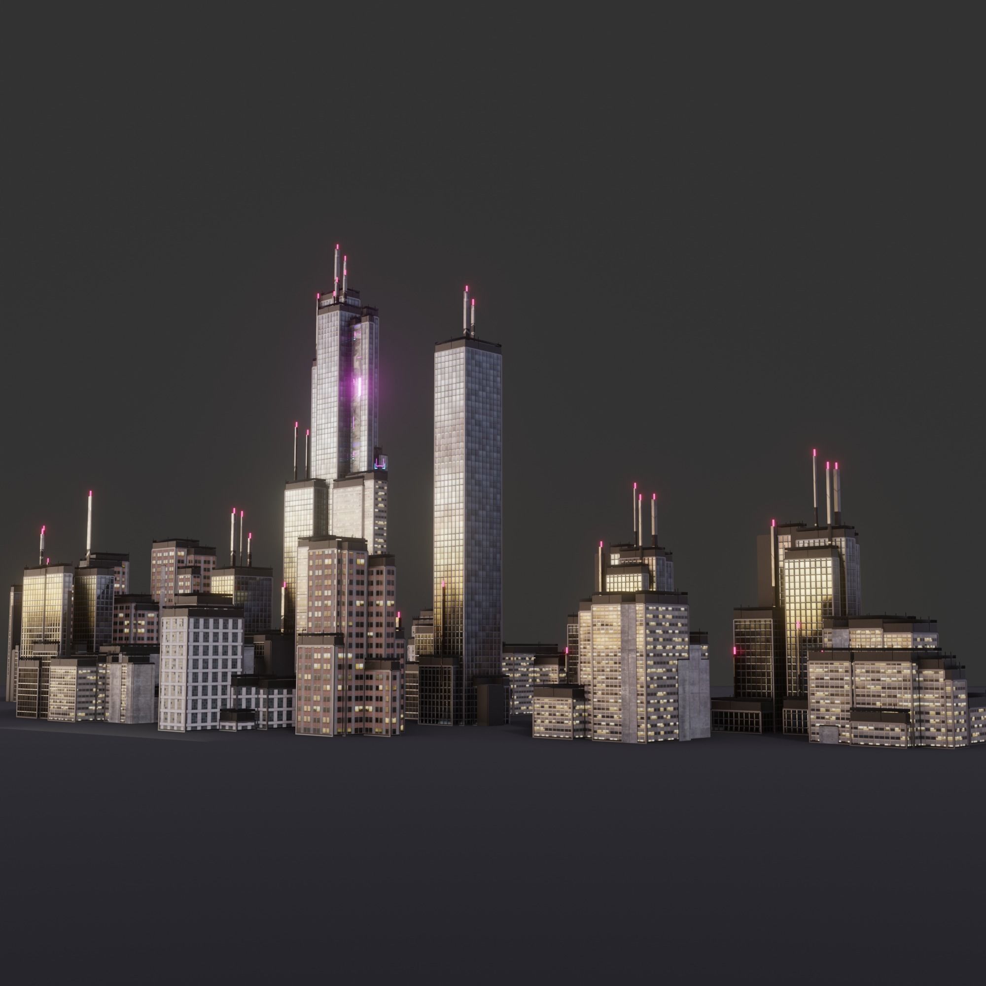 3D model Blender Procedural CyberPunk Building Generator VR / AR / low-poly | CGTrader