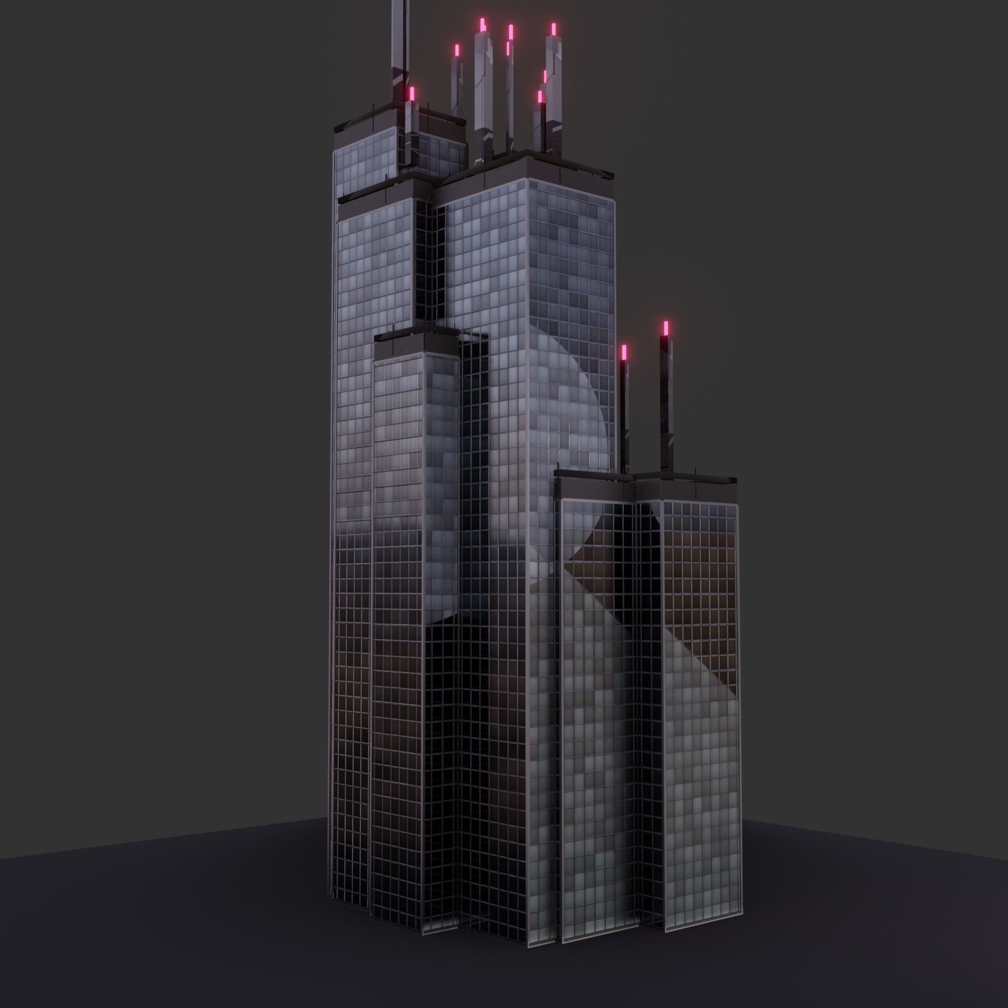 3D model Blender Procedural CyberPunk Building Generator VR / AR / low ...