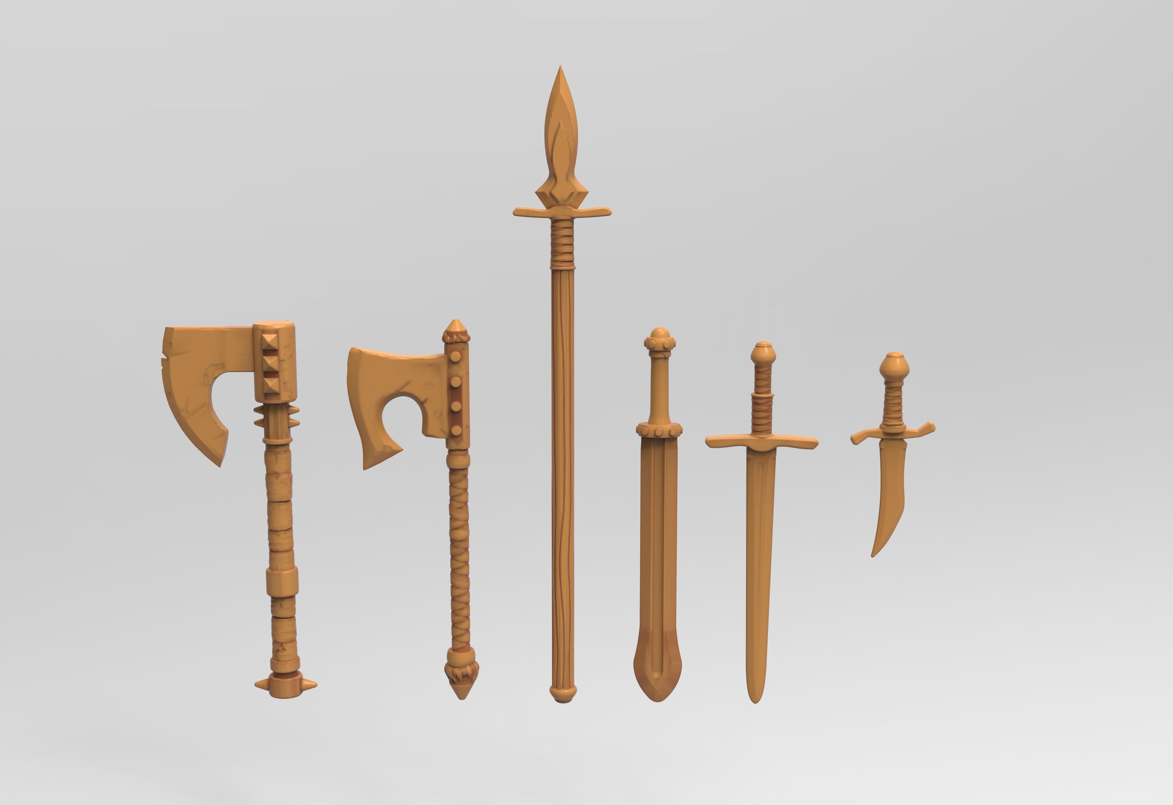 Medieval Weapons Pack 3D model 3D printable | CGTrader