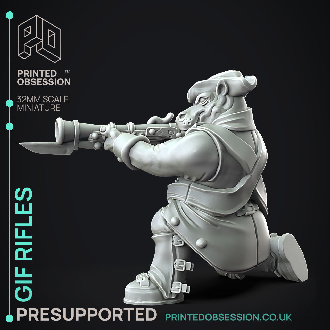 Giff Rifflemen - 3D Printable TTRPG - PRESUPPORTED - 32mm 3D model 3D ...