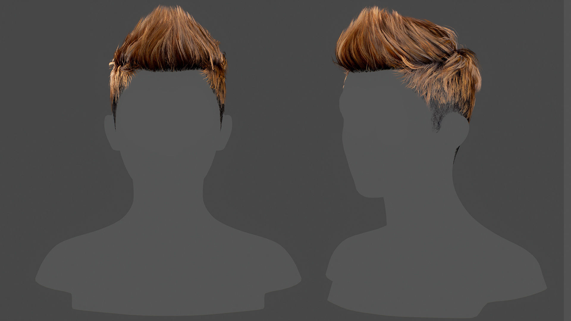 3D model Realistic Hairstyle Pack 11 pieces RealTime Low Poly Cards VR ...