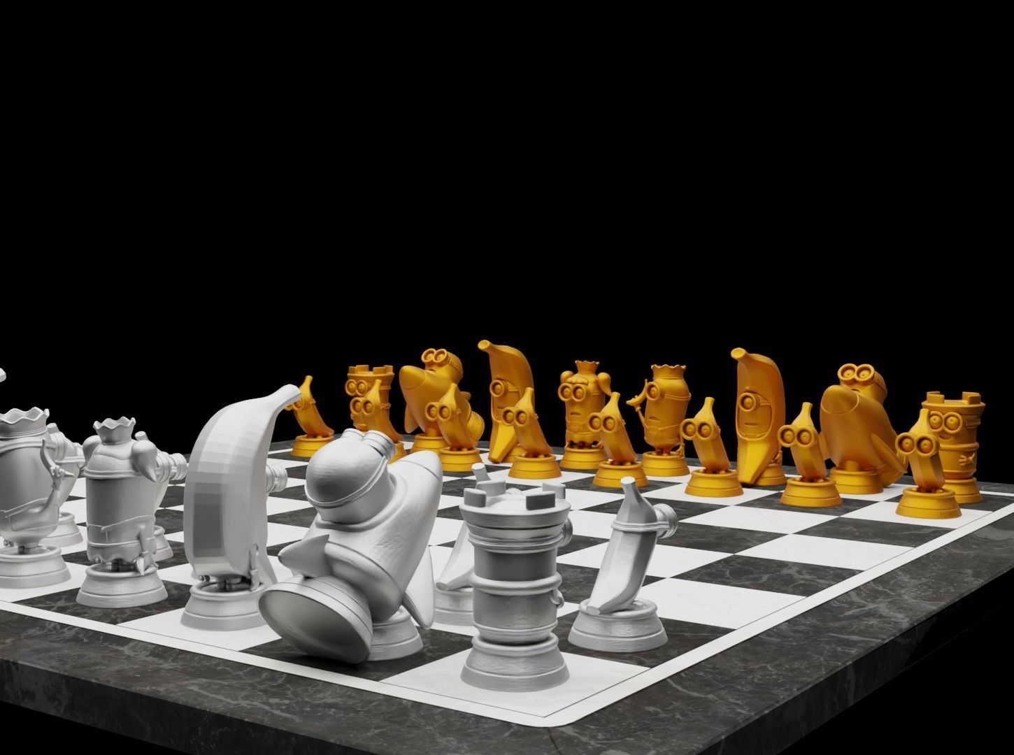 Minions Chess Set - Minions Characters 6 Different Chess Pieces 3D ...