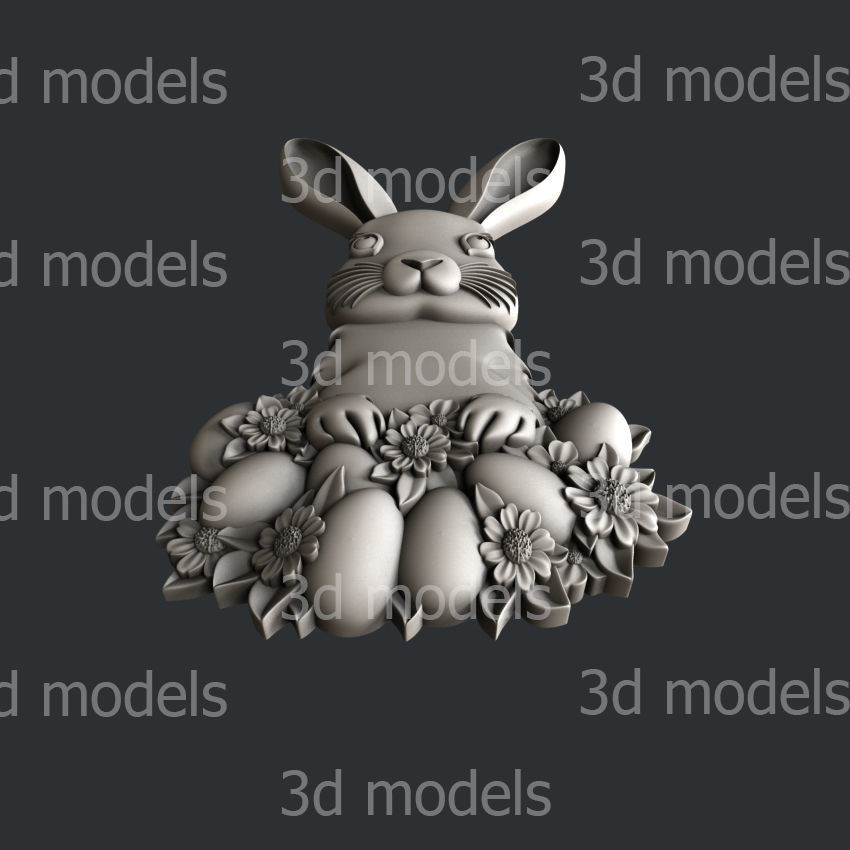 3d STL models for CNC or 3d printer easter bunny P453 3D model 3D model ...