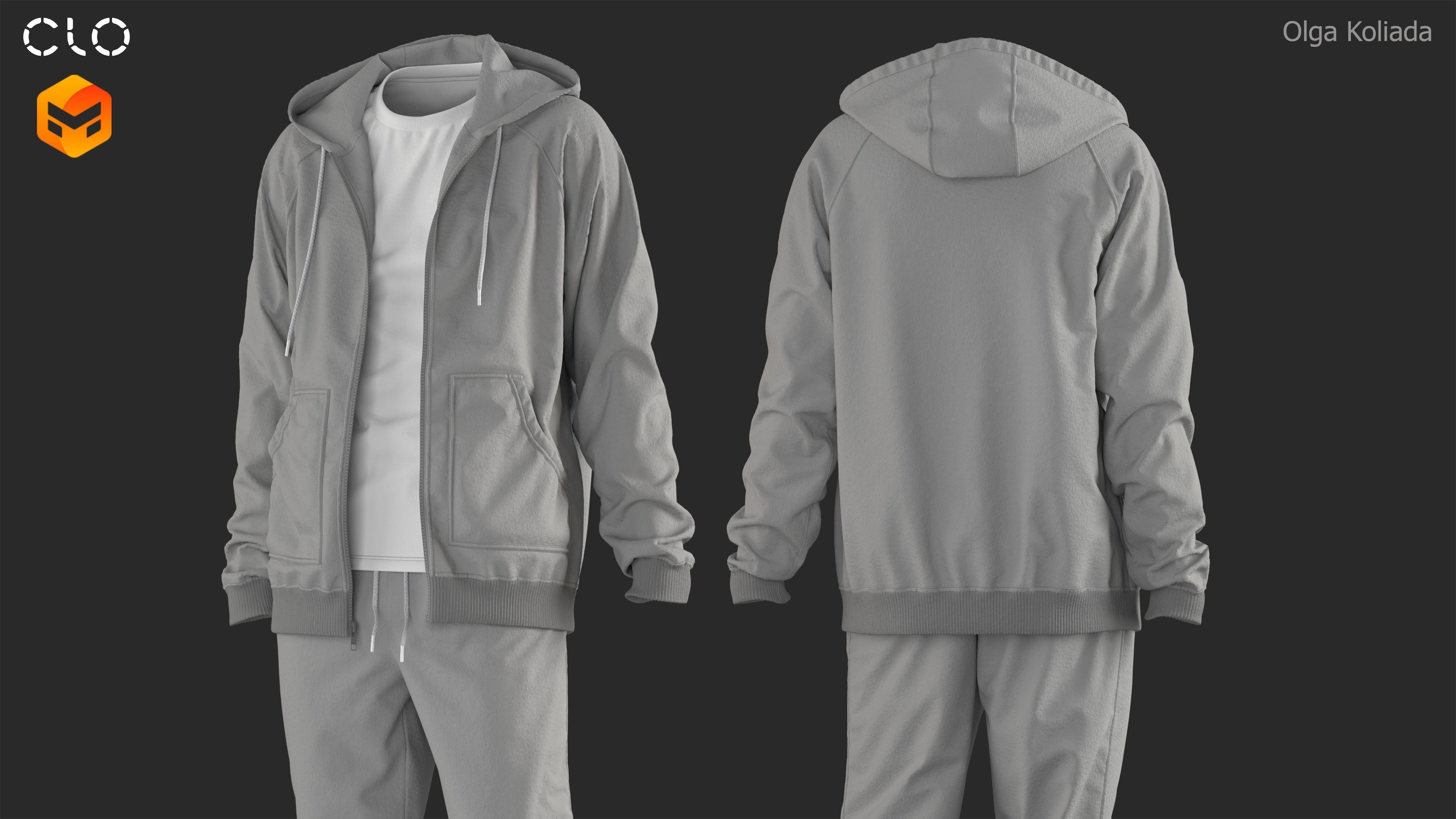 Tracksuit Marvelous Designer project and OBJ 3D model | CGTrader