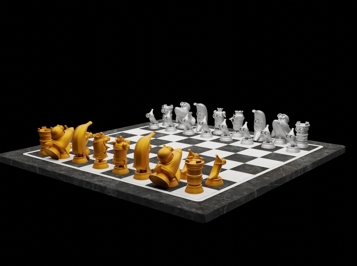 Minions Chess Set - Minions Characters 6 Different Chess Pieces free 3D ...