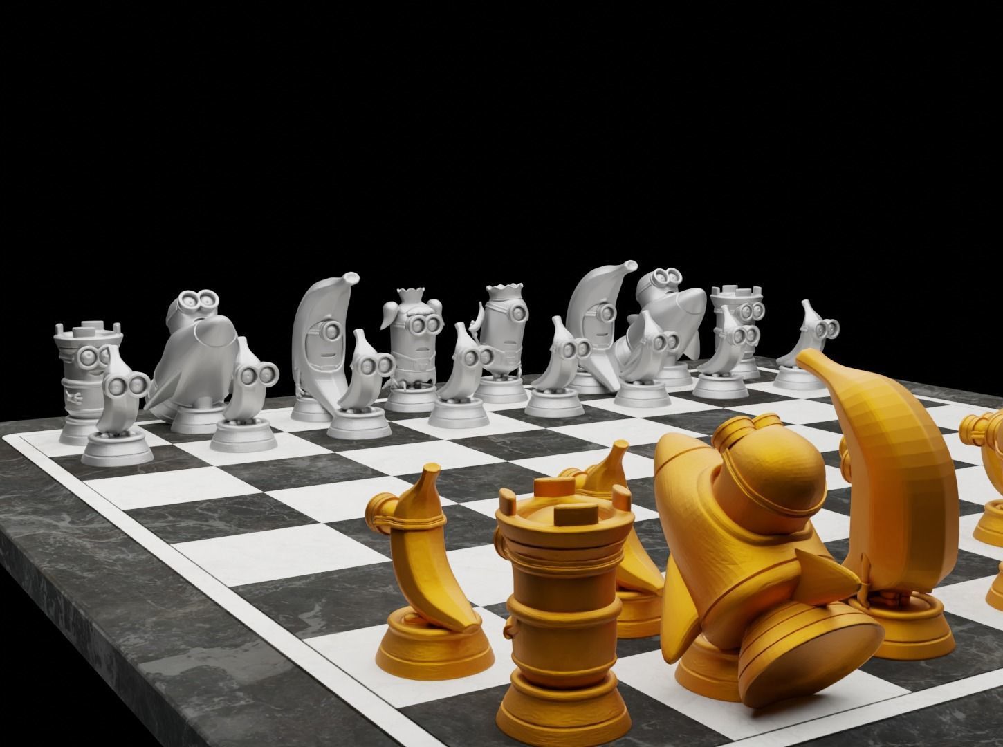 Minions Chess Set - Minions Characters 6 Different Chess Pieces free 3D ...