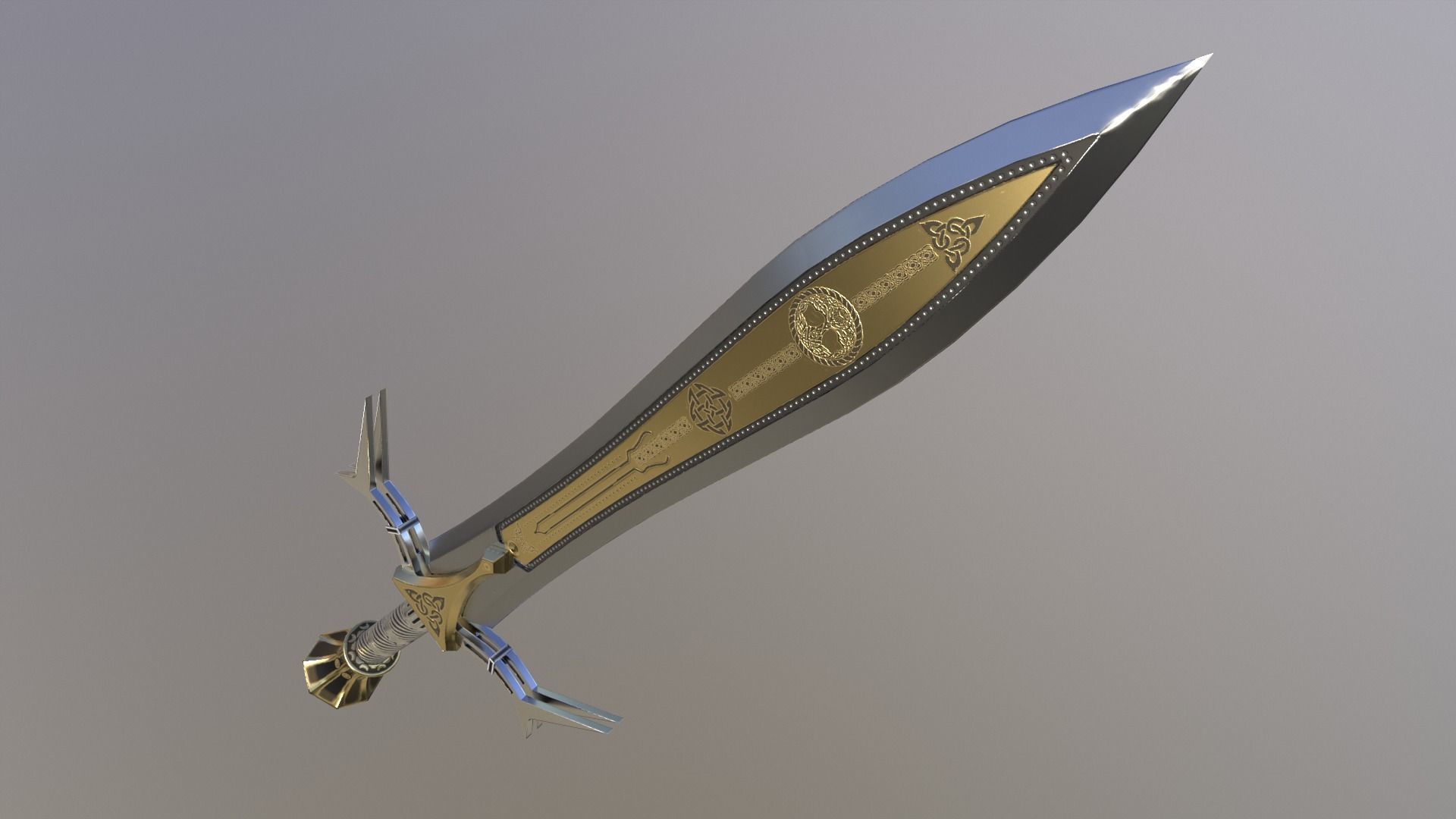 3D model Lowpoly Gameready Fantasy Sword 3D model VR / AR / low-poly ...