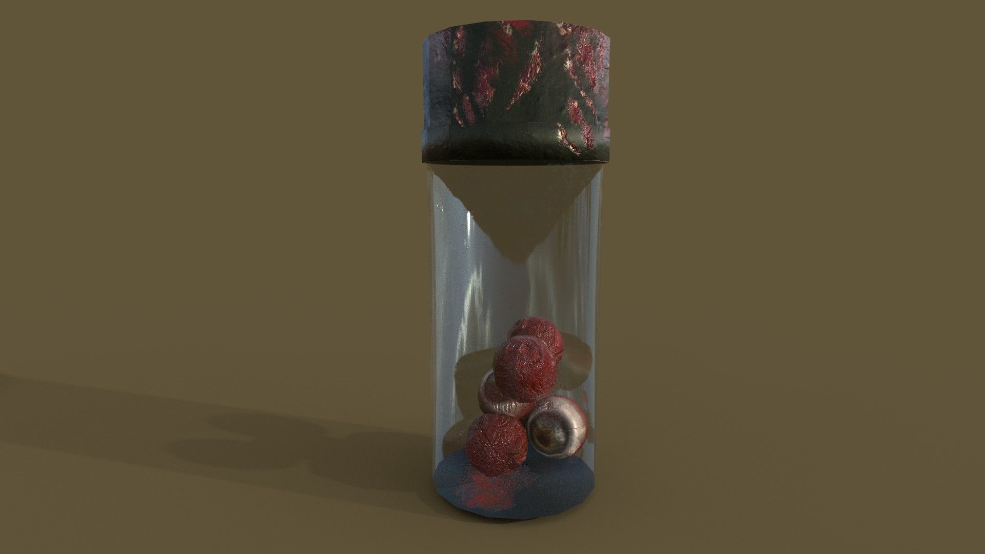 3D model Watcher Vessel 3D Model of a Jar Filled with Human Eyes VR ...