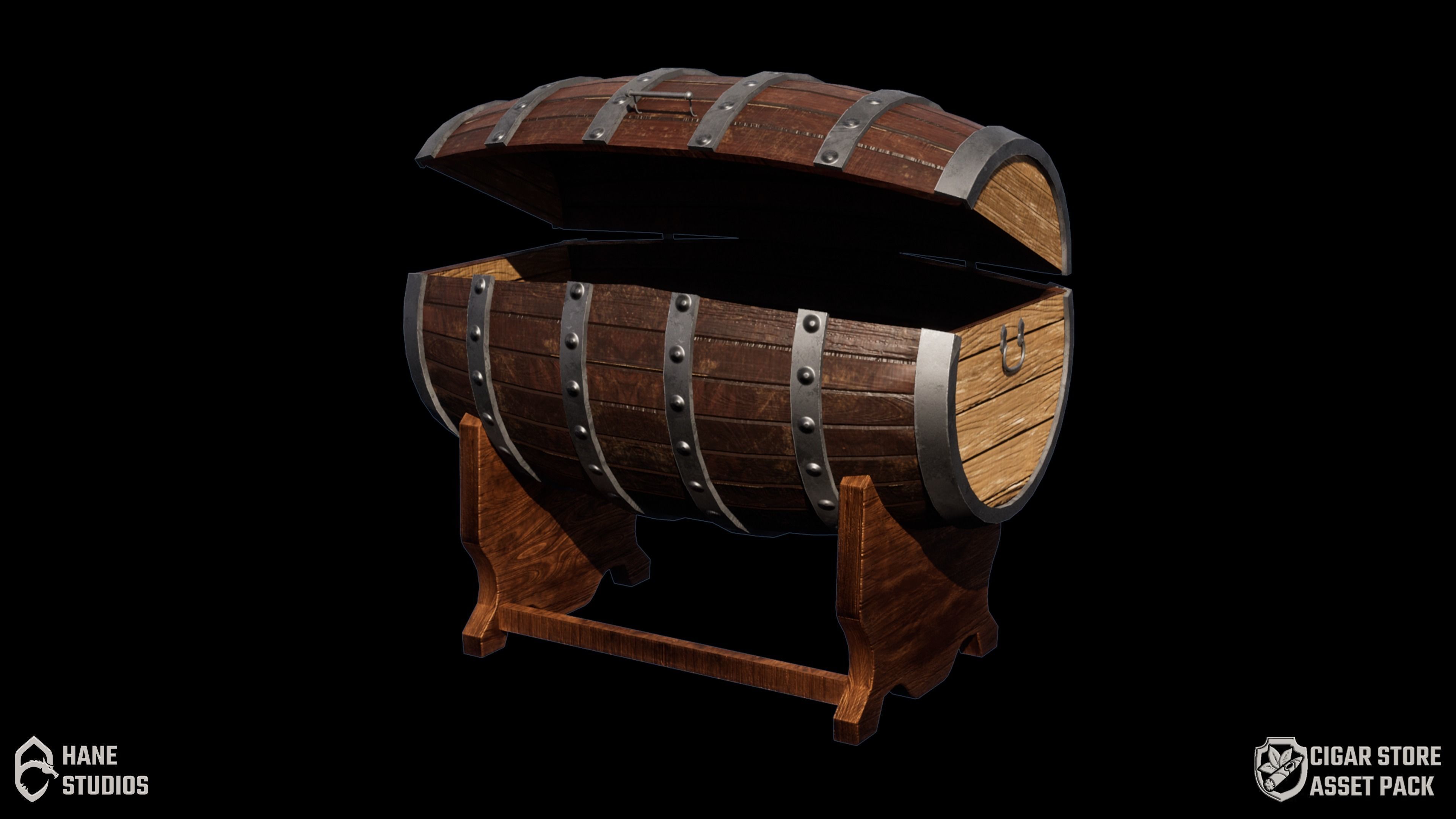 3D model Vintage Drink Case Barrel - Classic VR / AR / low-poly | CGTrader