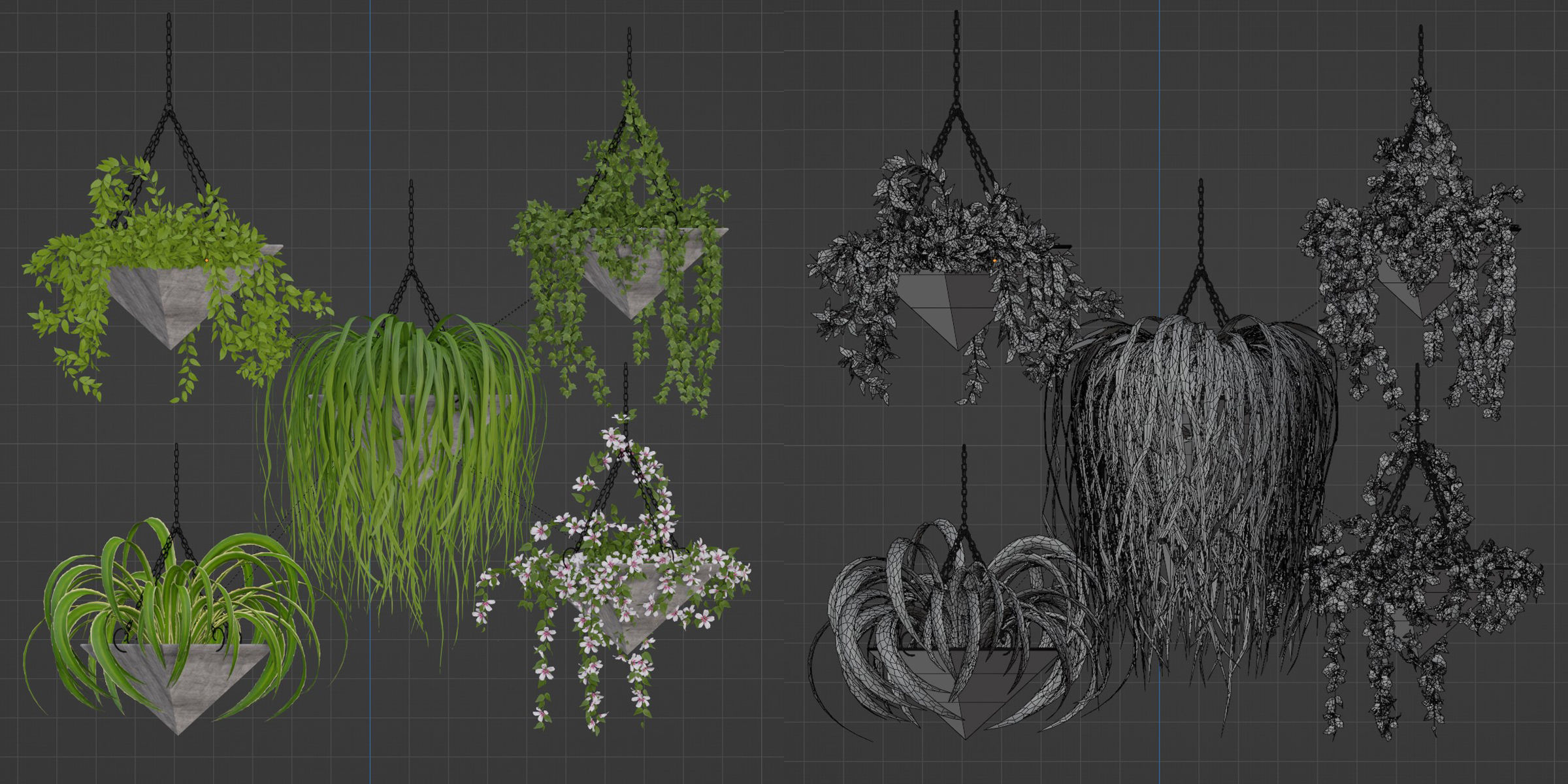 Hanging plant indoor collection vol 46-Blender 3D model | CGTrader