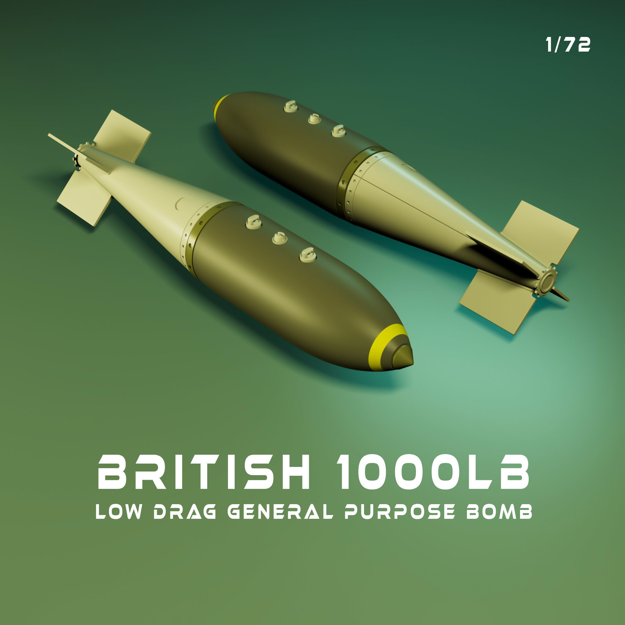British 1000lb general purpose bomb 3D model 3D printable | CGTrader