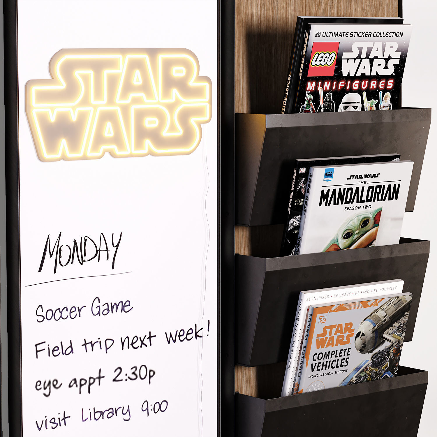 Pottery Barn Star Wars Corkboard Whiteboard File Organizer 3D model ...