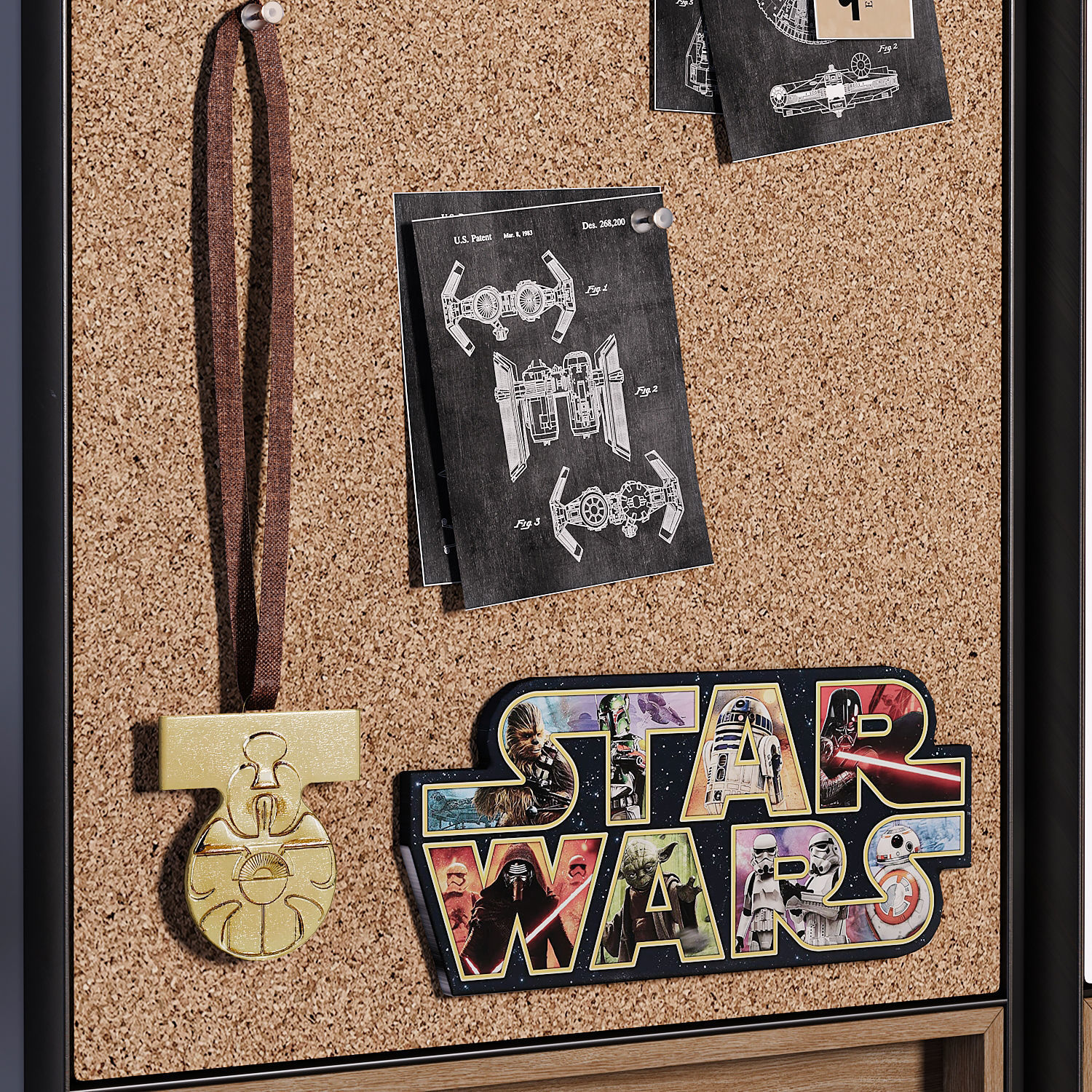 Pottery Barn Star Wars Corkboard Whiteboard File Organizer 3D model ...