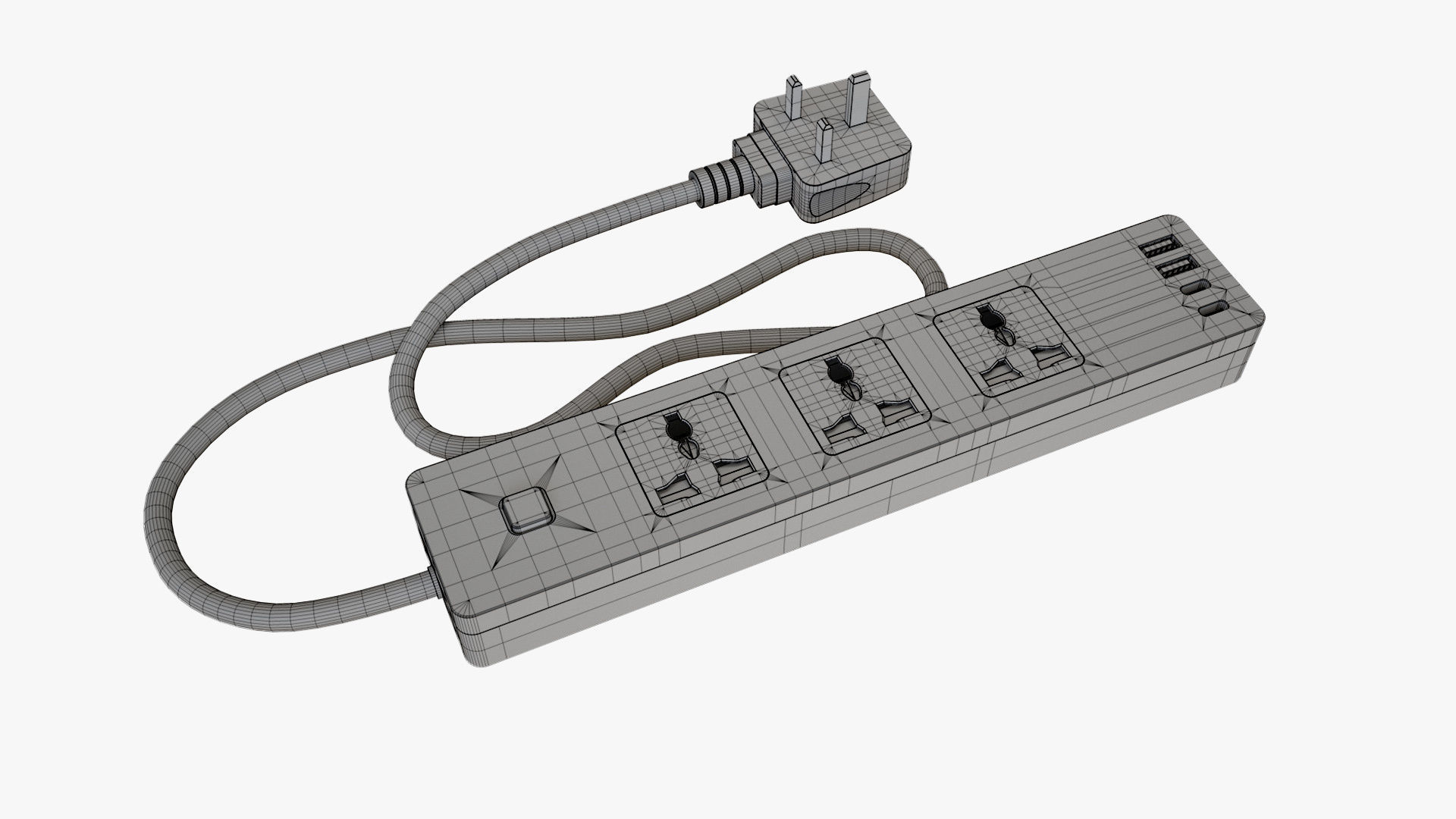 3-Way Extension Lead 3D model | CGTrader