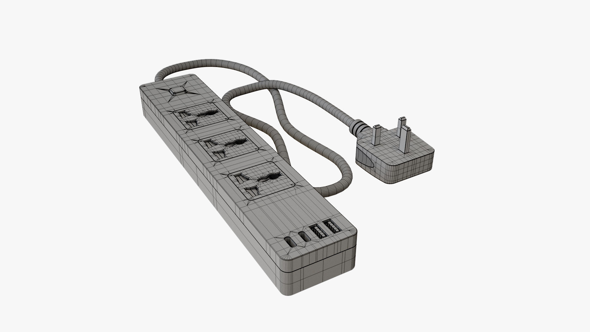 3-Way Extension Lead 3D model | CGTrader