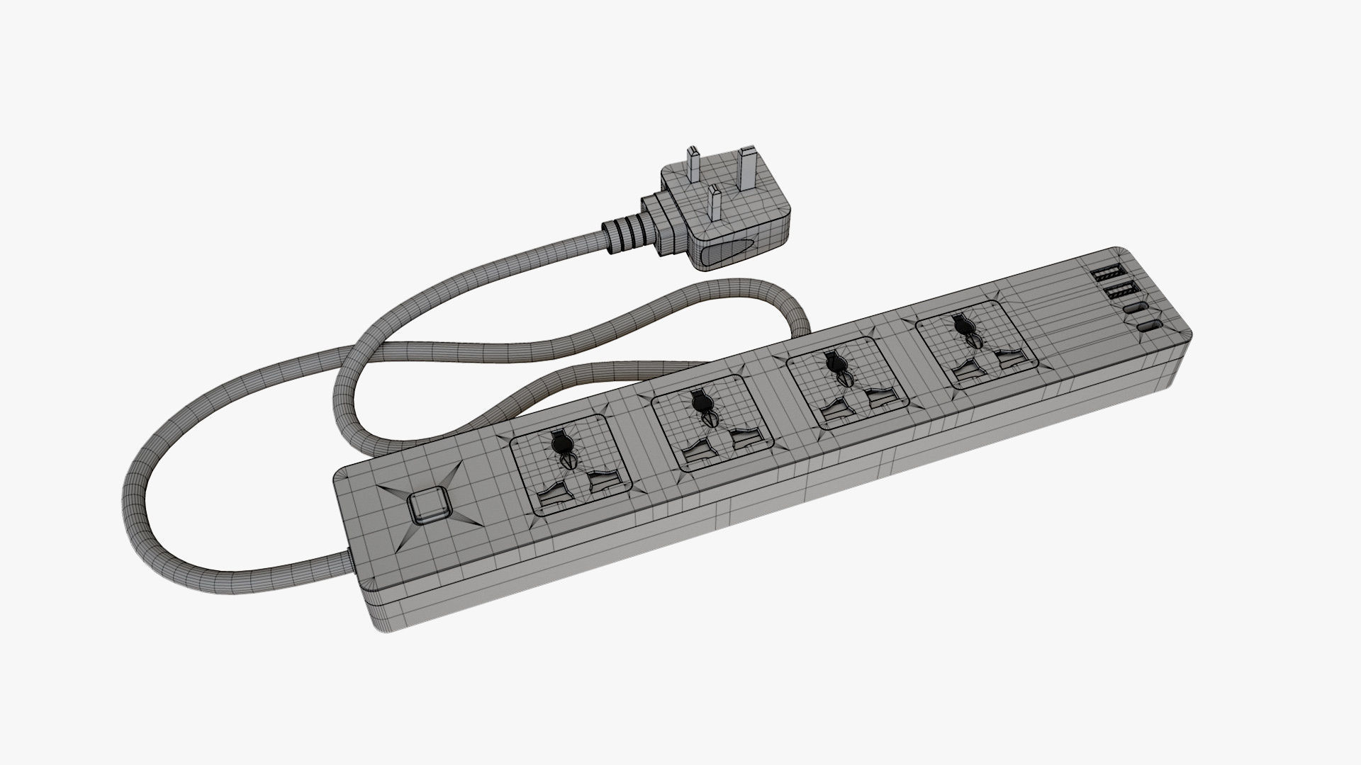 4-Way Extension Lead 3D model | CGTrader