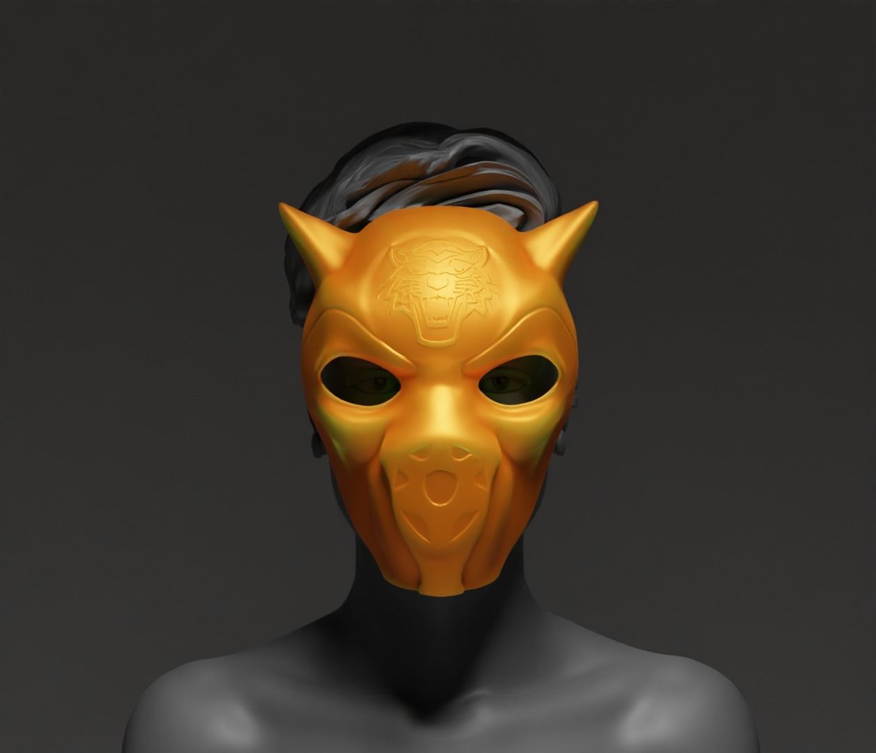 Tiger Concept Face Cosplay Mask 3D model 3D printable | CGTrader