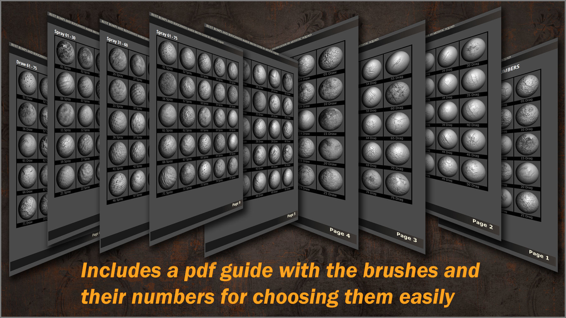 Rust Bumps and Roughness Maker 300 ZBrush brushes and 75 alphas Texture ...