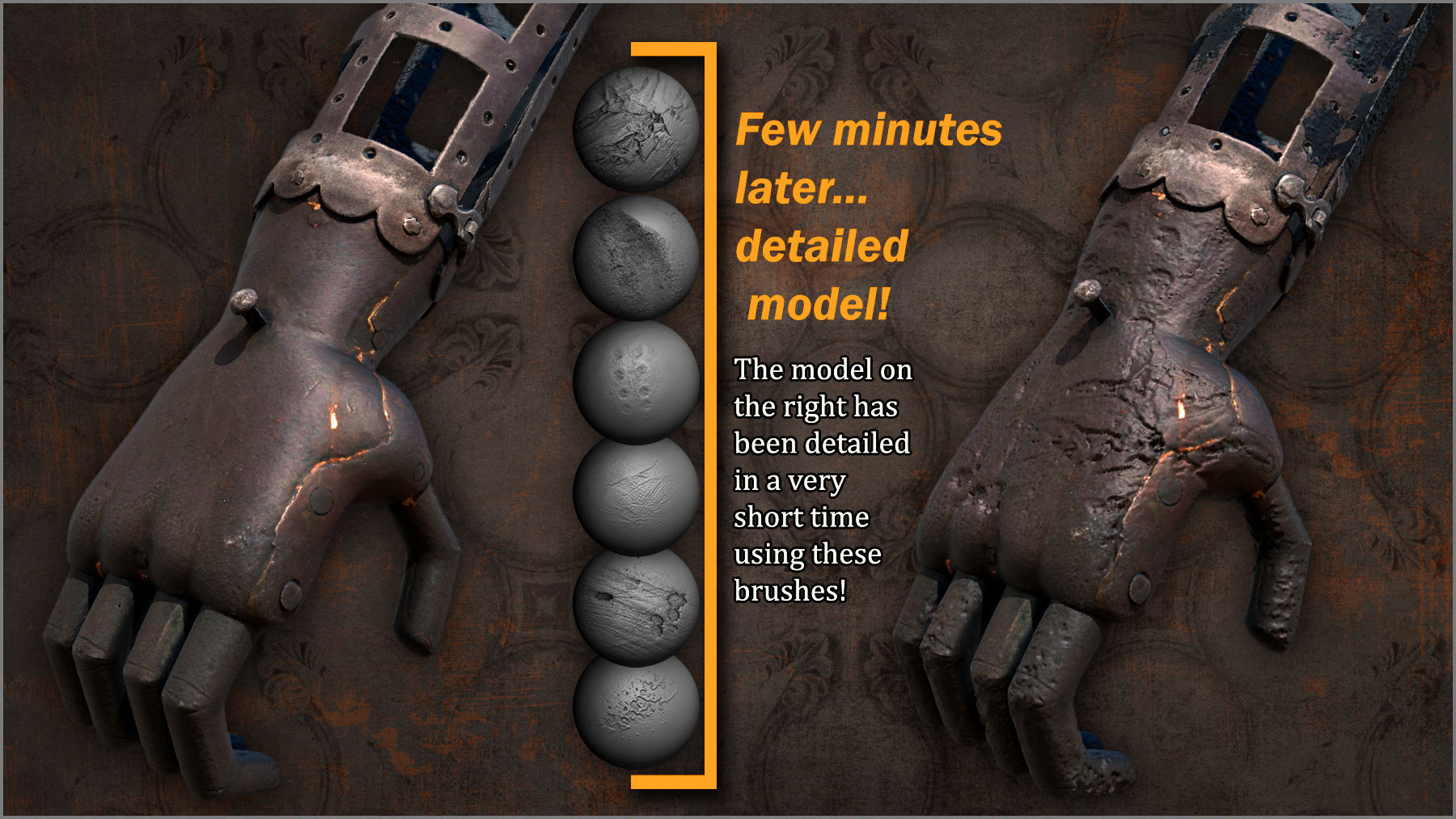 Rust Bumps and Roughness Maker 300 ZBrush brushes and 75 alphas Texture ...