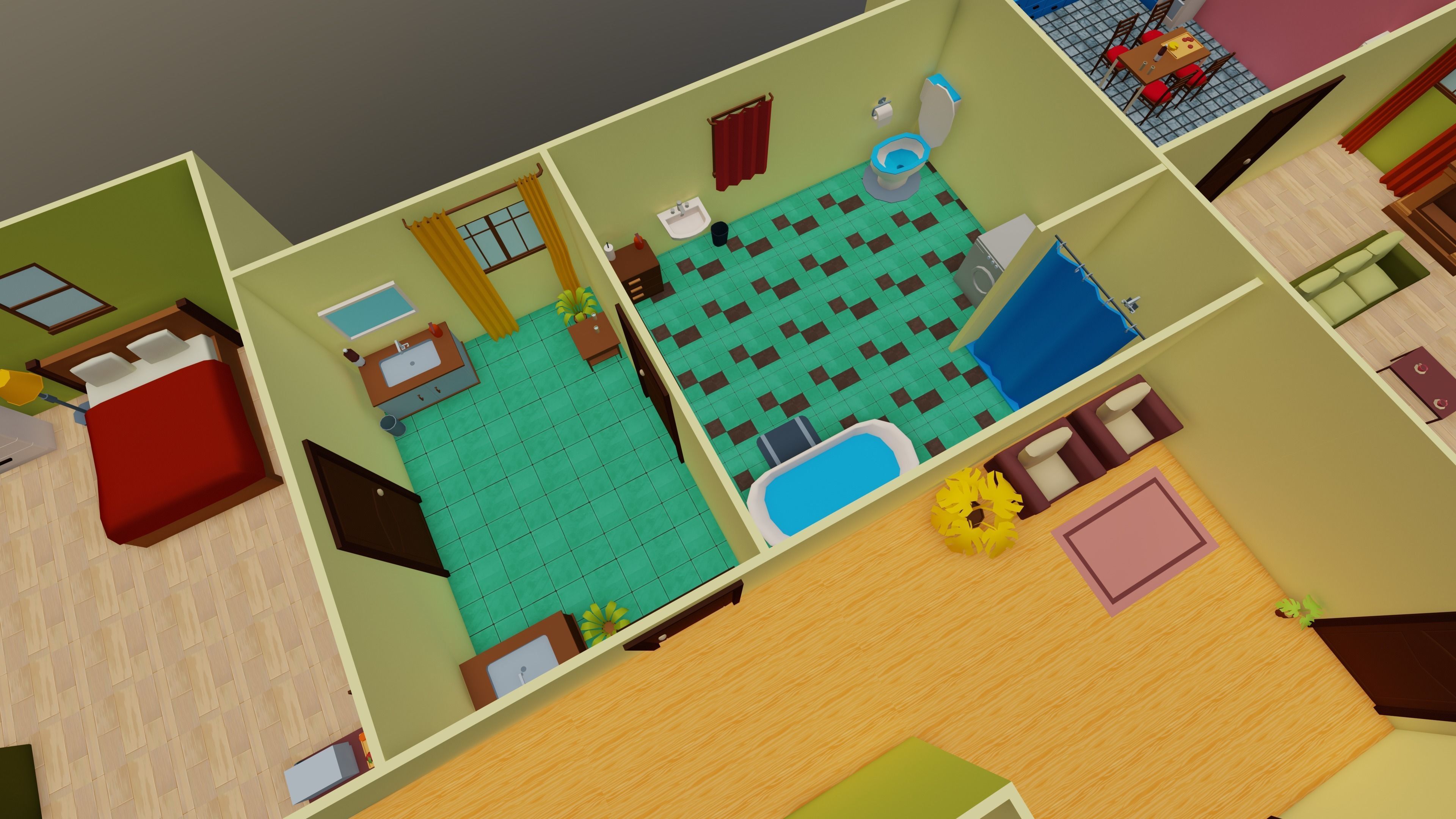 3D model Top-Down 3D Environment Pack for Interior Scenes - Game Ready ...
