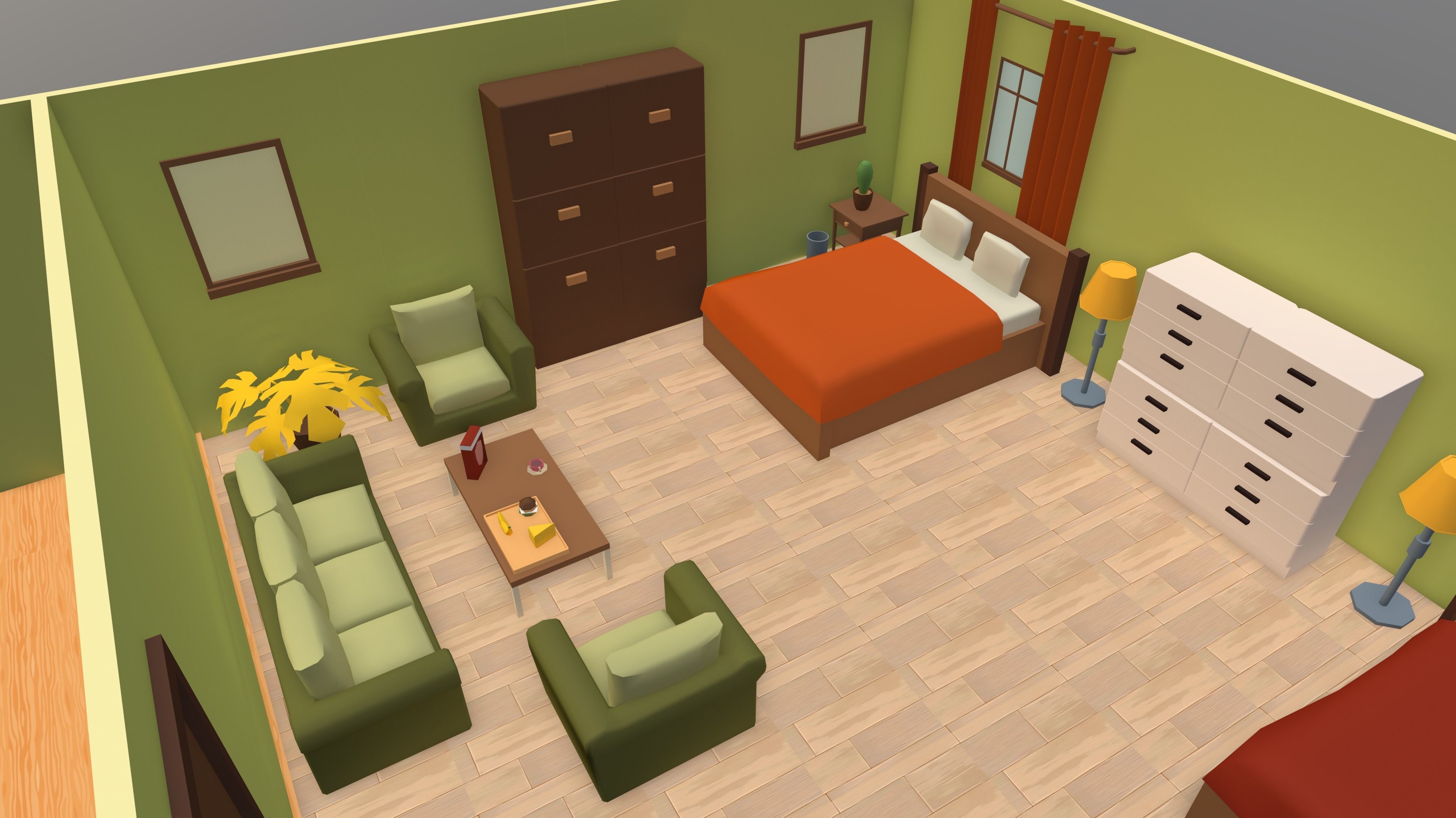 3D model Top-Down 3D Environment Pack for Interior Scenes - Game Ready ...