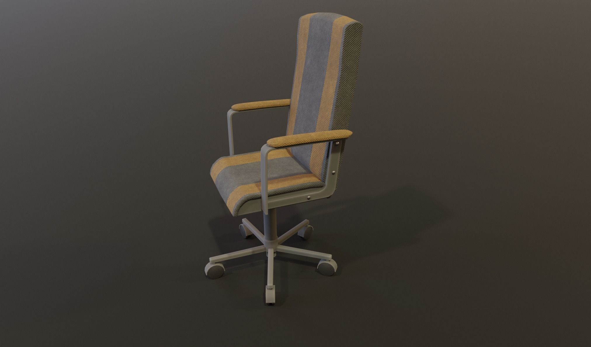 3D model old style gaming chair retro color yellow gray VR / AR / low ...