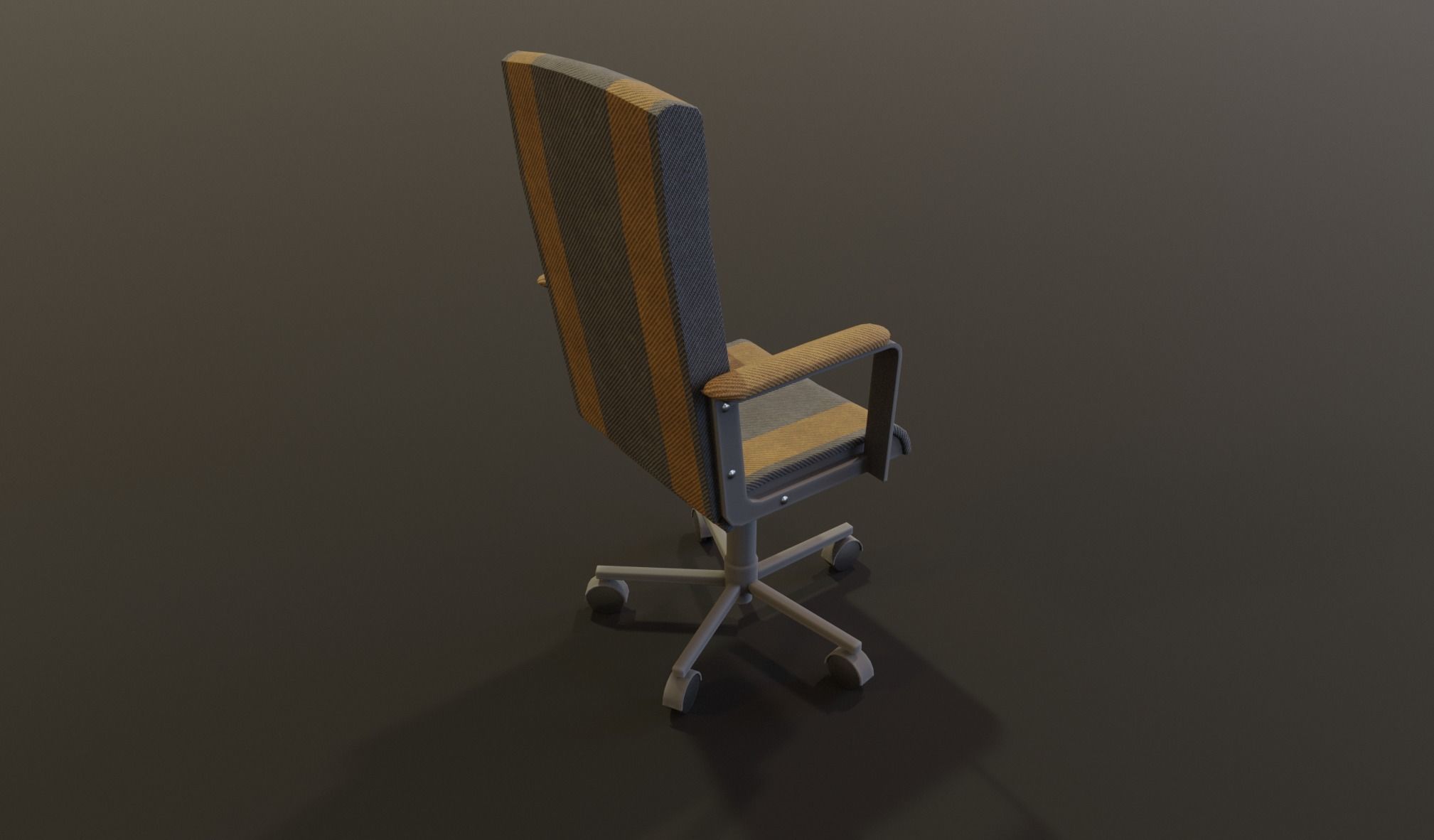 3D model old style gaming chair retro color yellow gray VR / AR / low ...