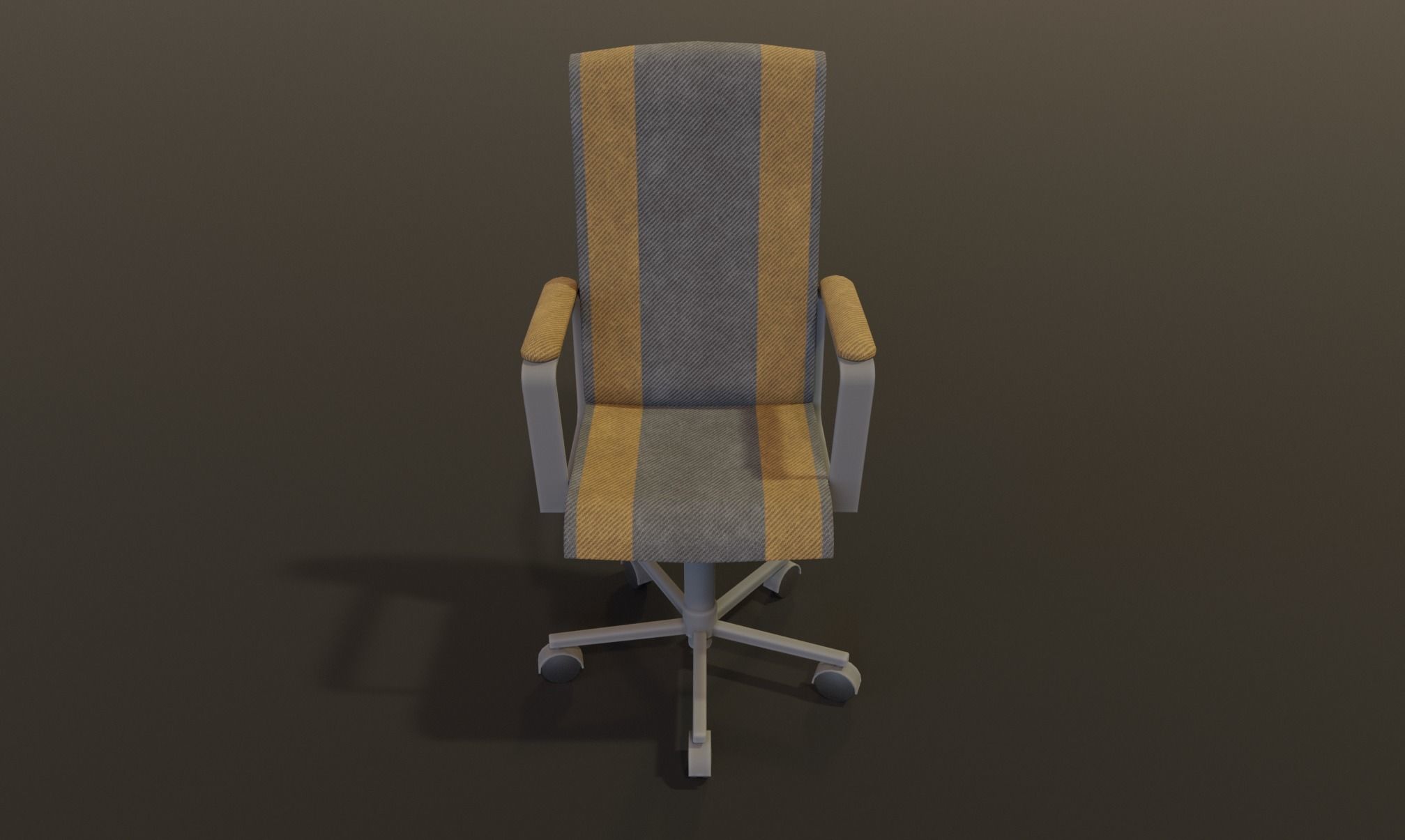 3D model old style gaming chair retro color yellow gray VR / AR / low ...