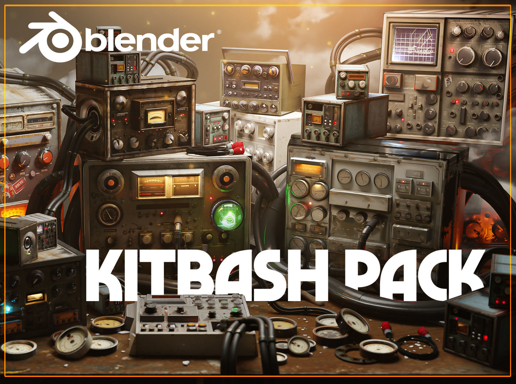 3D model Control Panels Kit-Old radio-Retro computer-Kitbash Pack VR / AR / low-poly | CGTrader