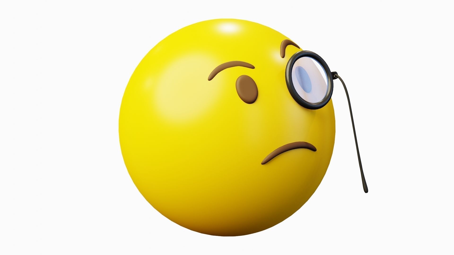 Gentleman with Monocle Emoticon Emoji or Smiley 3D model animated ...