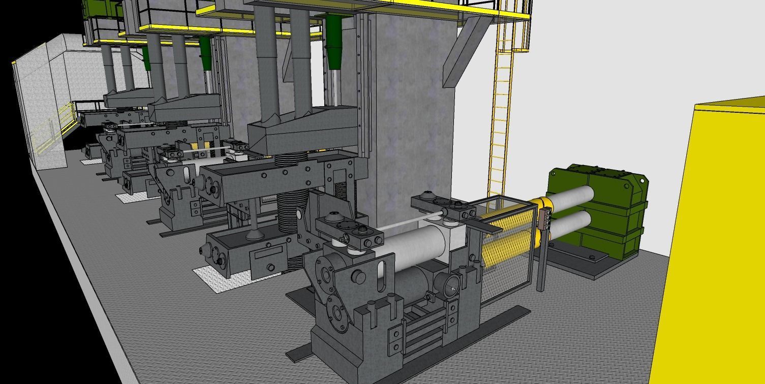 Trem de Desbaste--Roughing train 3D model | CGTrader
