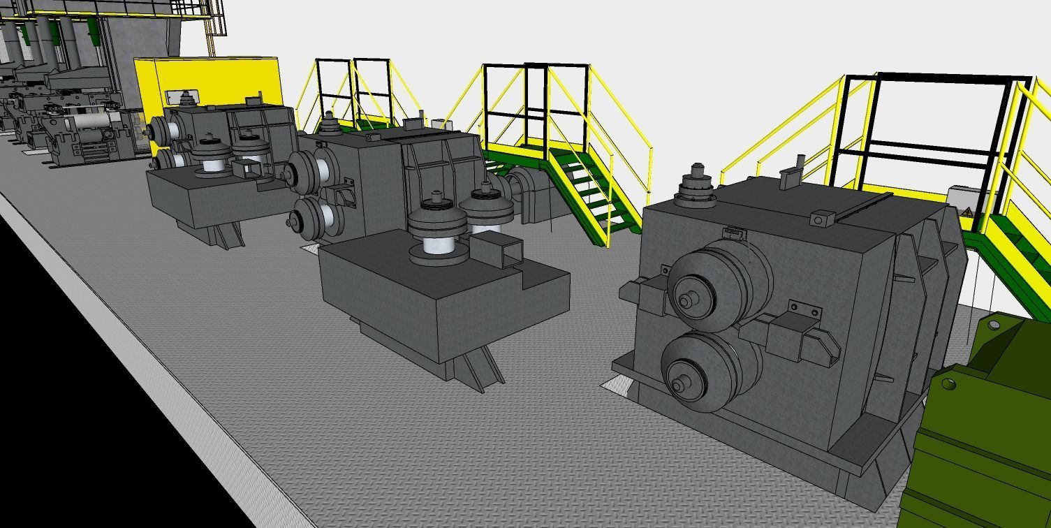 Trem de Desbaste--Roughing train 3D model | CGTrader