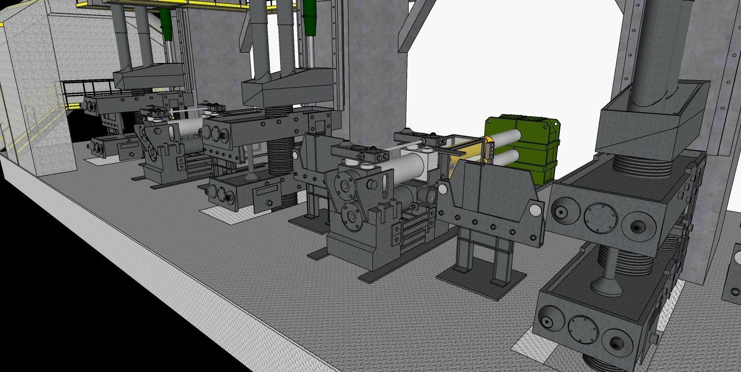 Trem de Desbaste--Roughing train 3D model | CGTrader