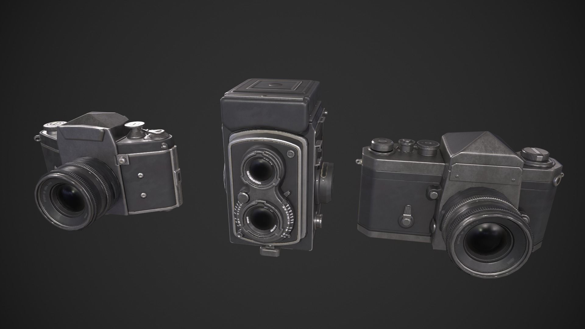 3D model Vintage Camera Set VR / AR / low-poly | CGTrader