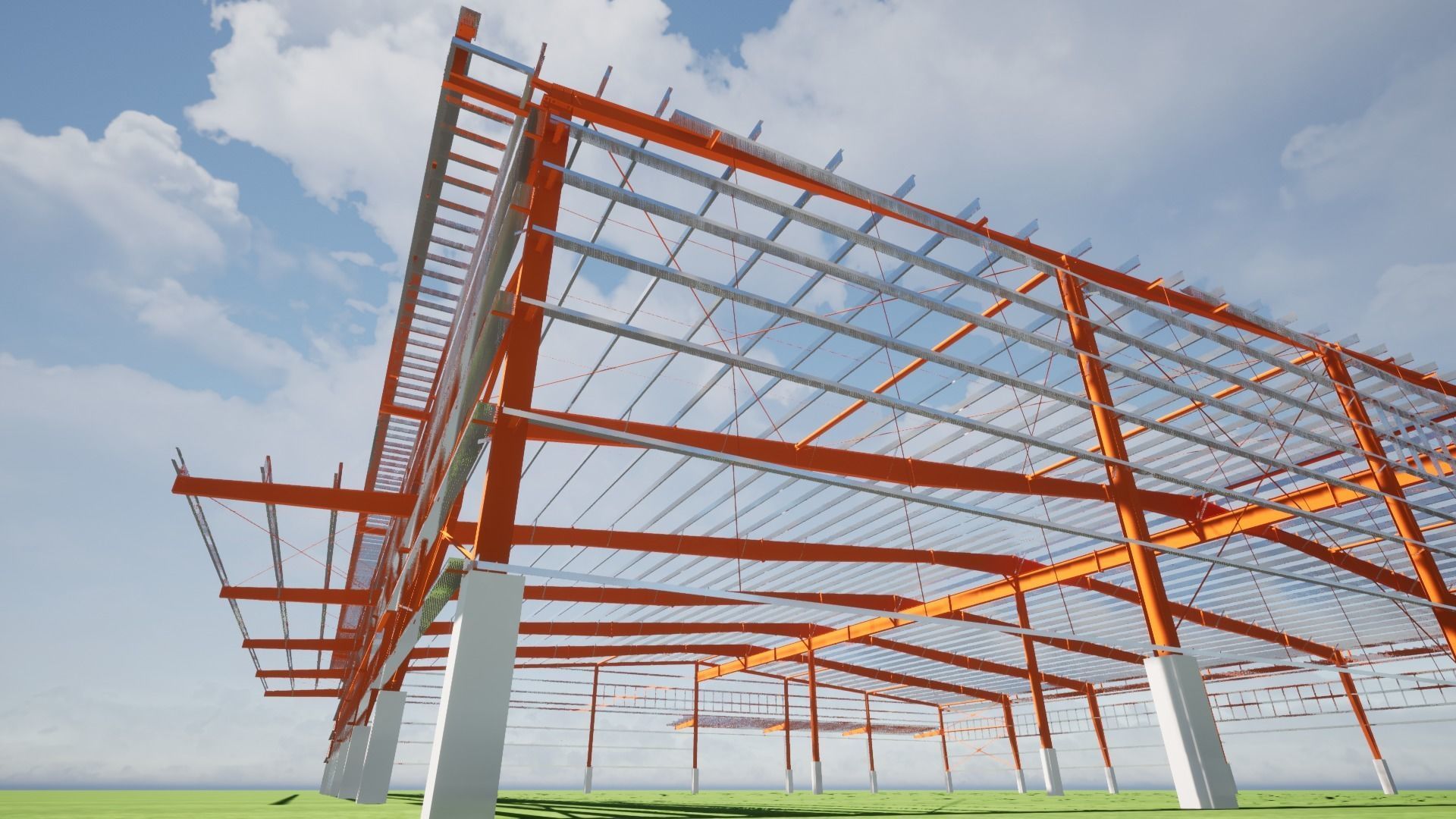 steel structure building model 3D model | CGTrader