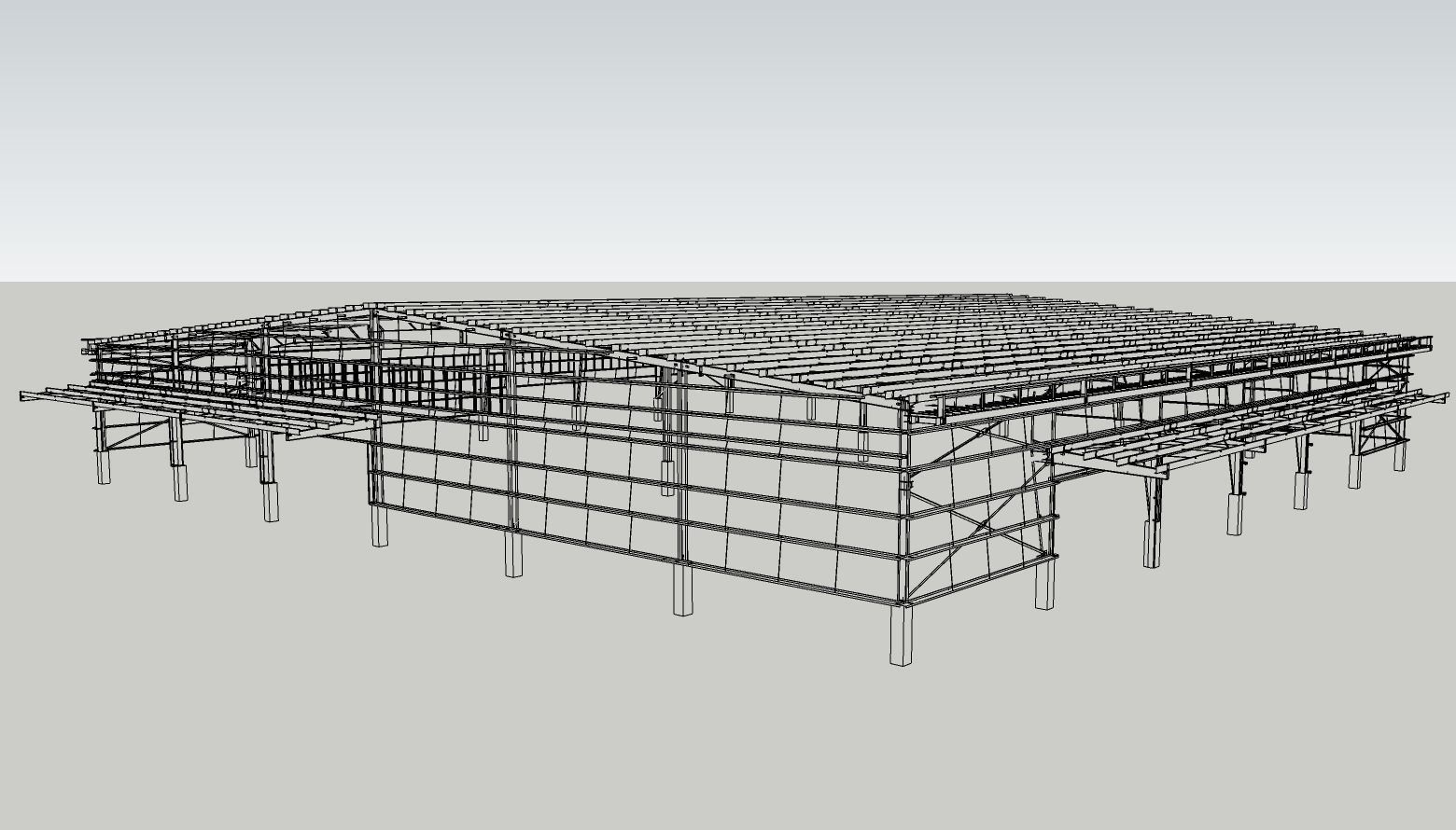 steel structure building model 3D model | CGTrader