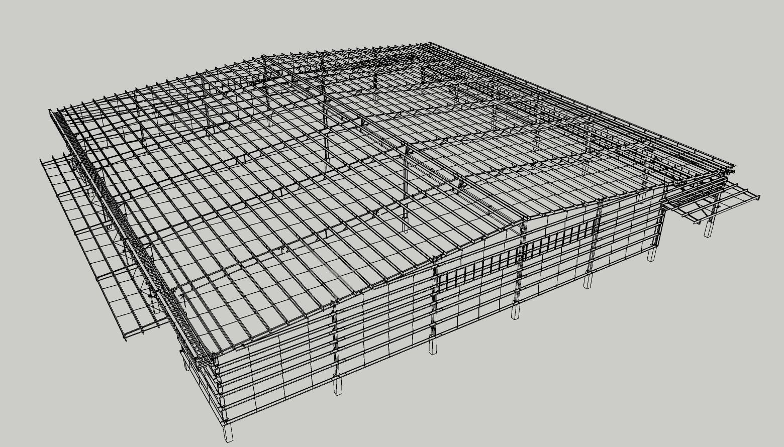 steel structure building model 3D model | CGTrader